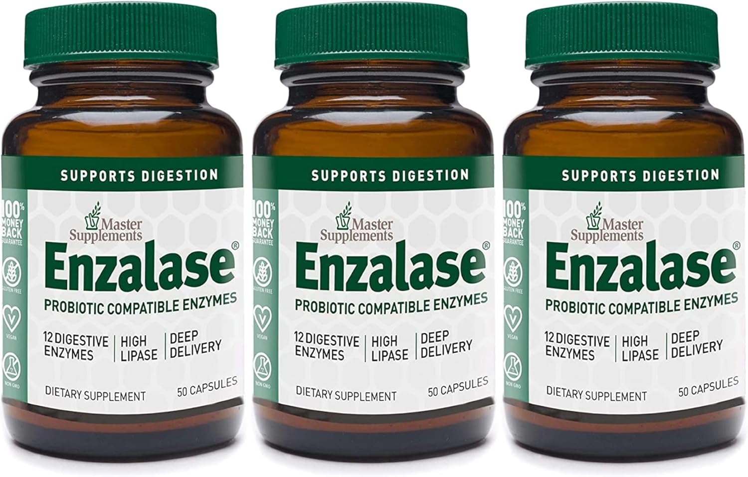 Amazon.com: ENZALASE Master Supplements 50 Capsules, Pack of 3 ...