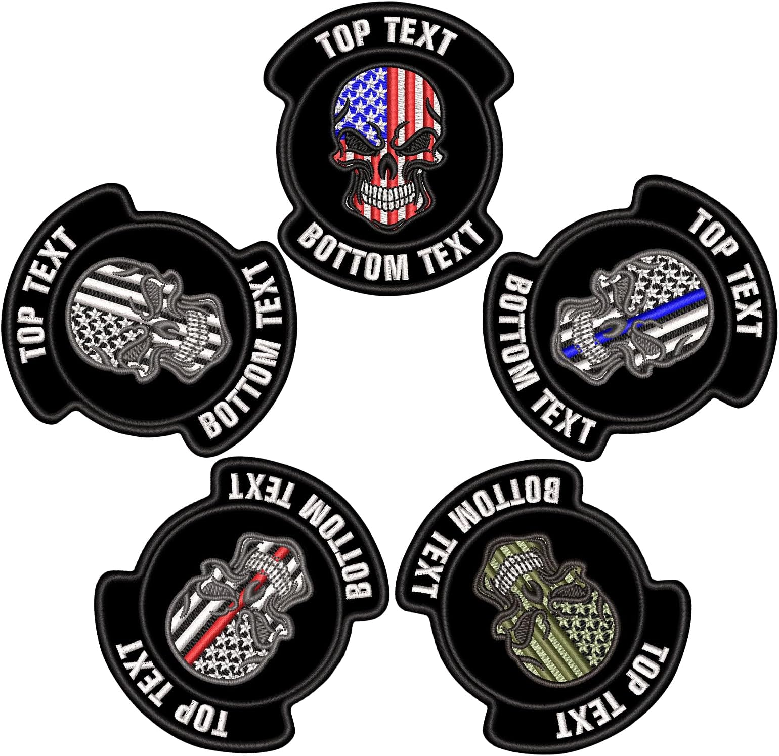 Amazon.com: Uayma Custom Badge Name Patch, American Flag Skull Name ...