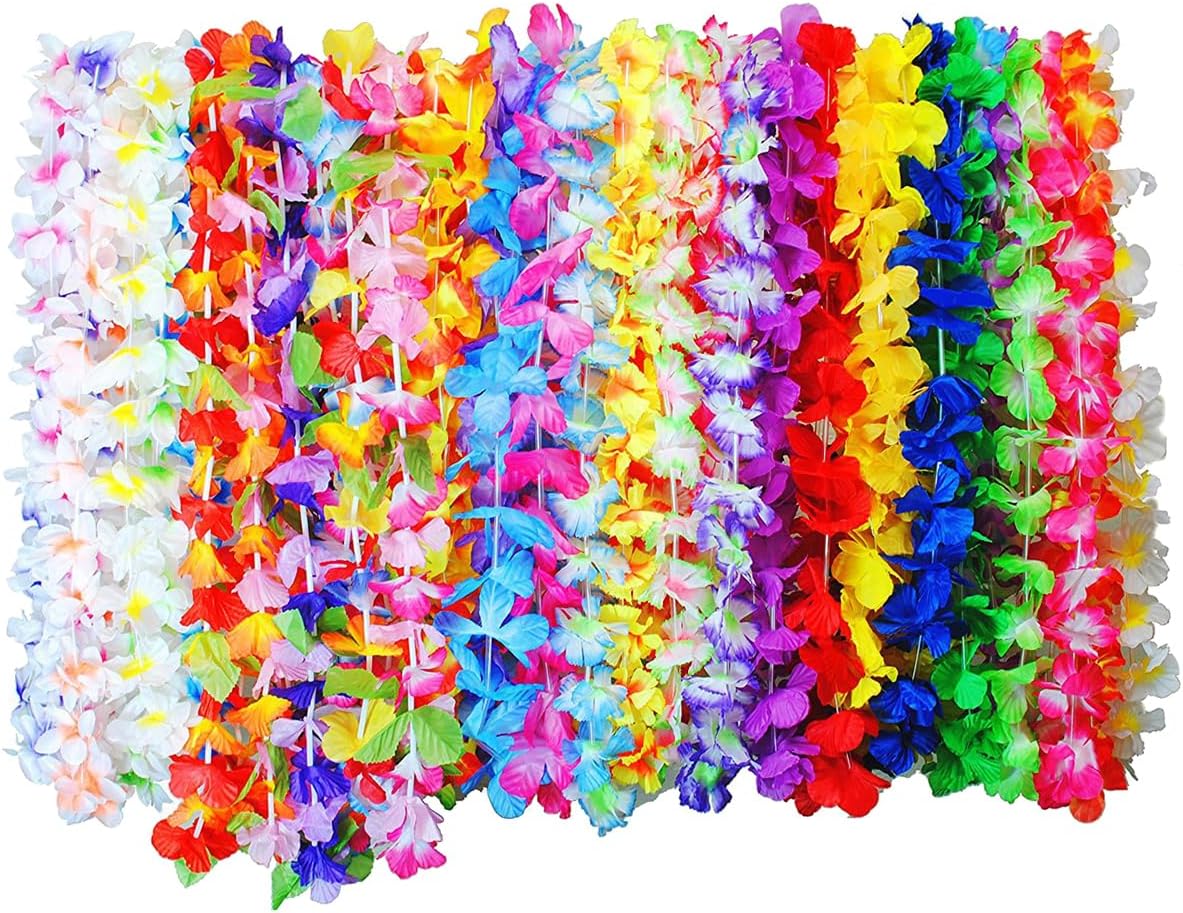 Amazon.com: ECYC 36 Pcs Hawaiian Party Flower Garlands, Tropical Flower ...