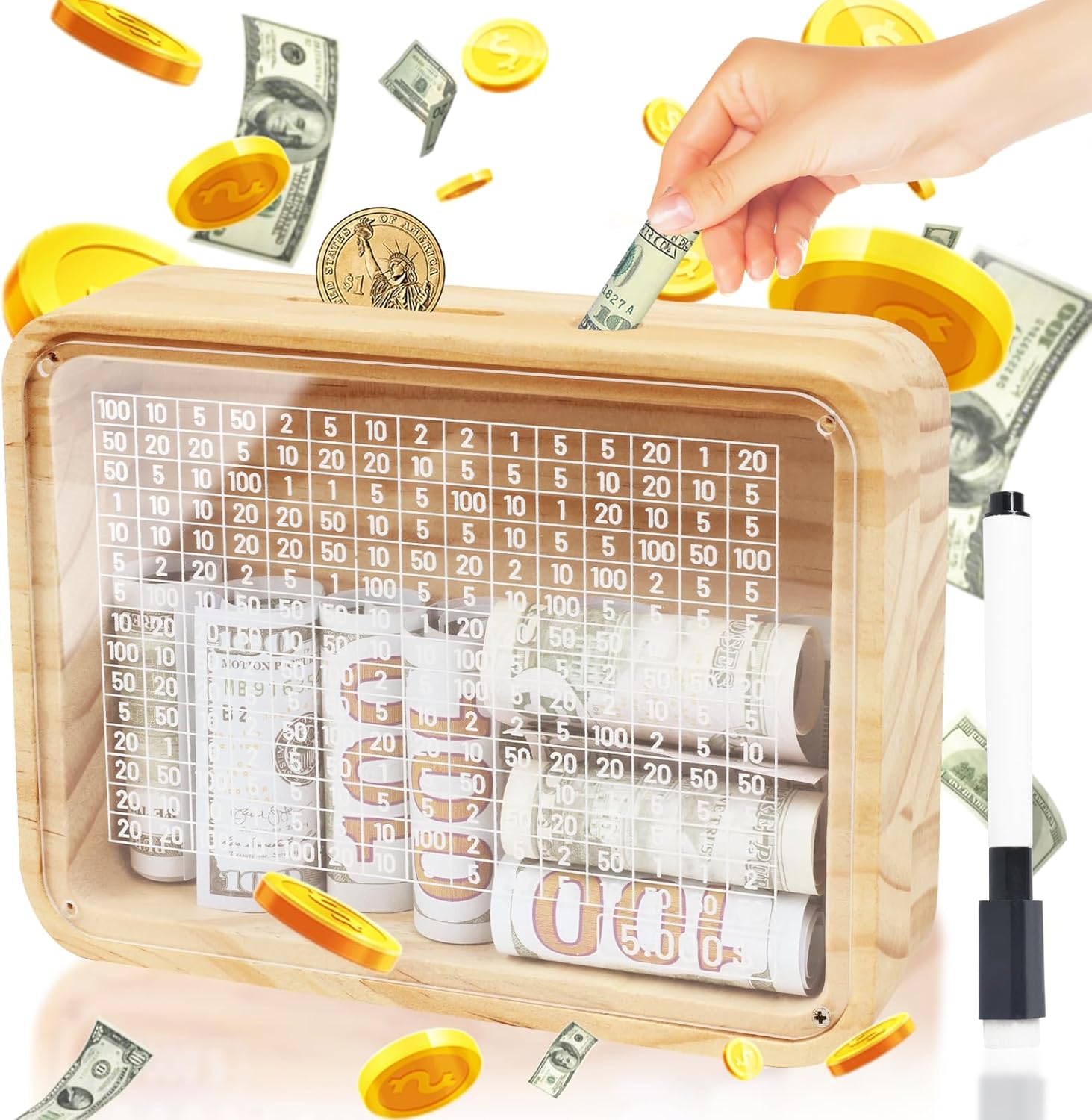 Amazon.com: Money Saving Box Piggy Bank for Adults Kids, 2024 New ...