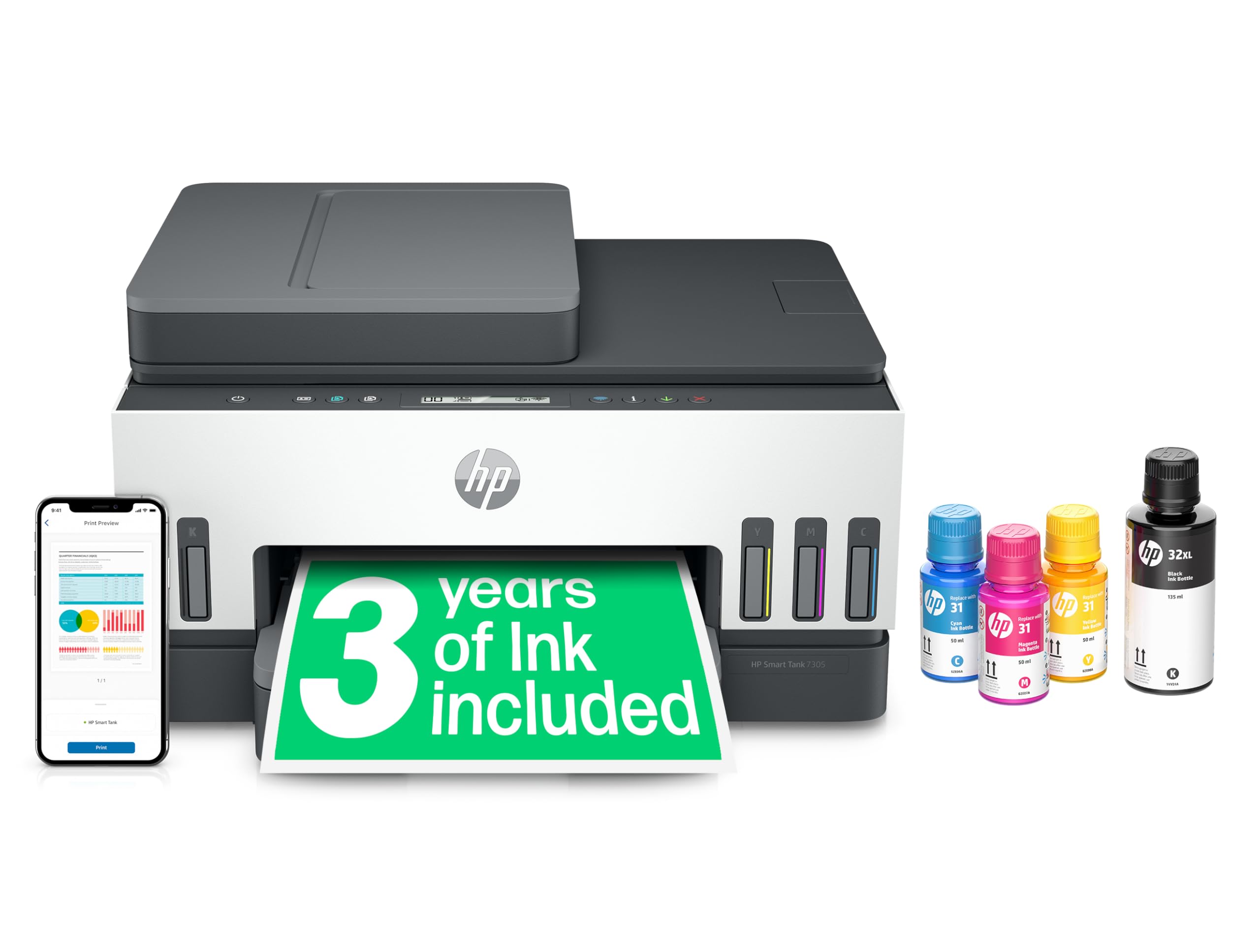 Buy HPSmart Tank 7305 All in One Printer, Perfect for Home, Colour ...