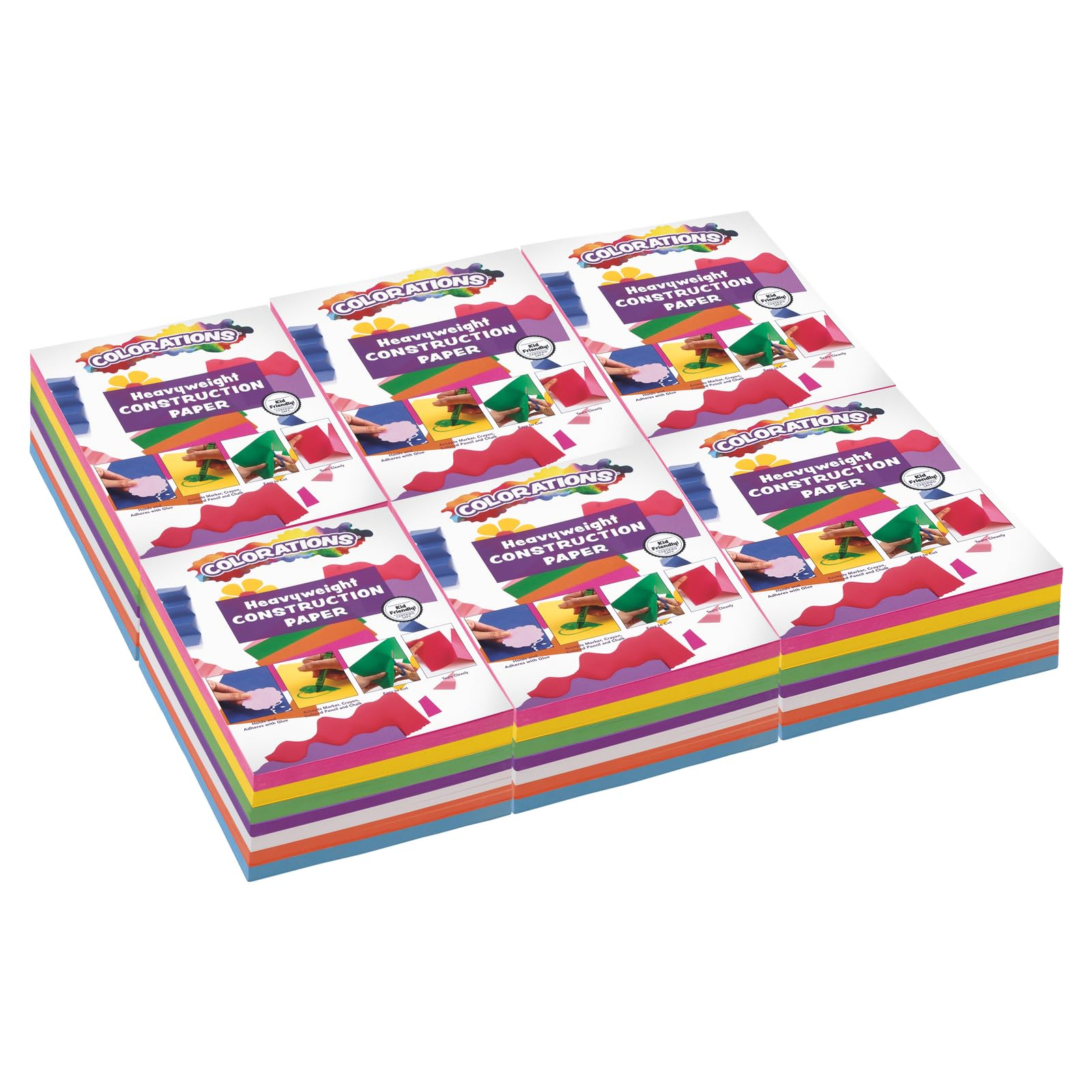 Snapklik.com : Construction Paper For Kids - 7 Colors - 3600 Bulk ...