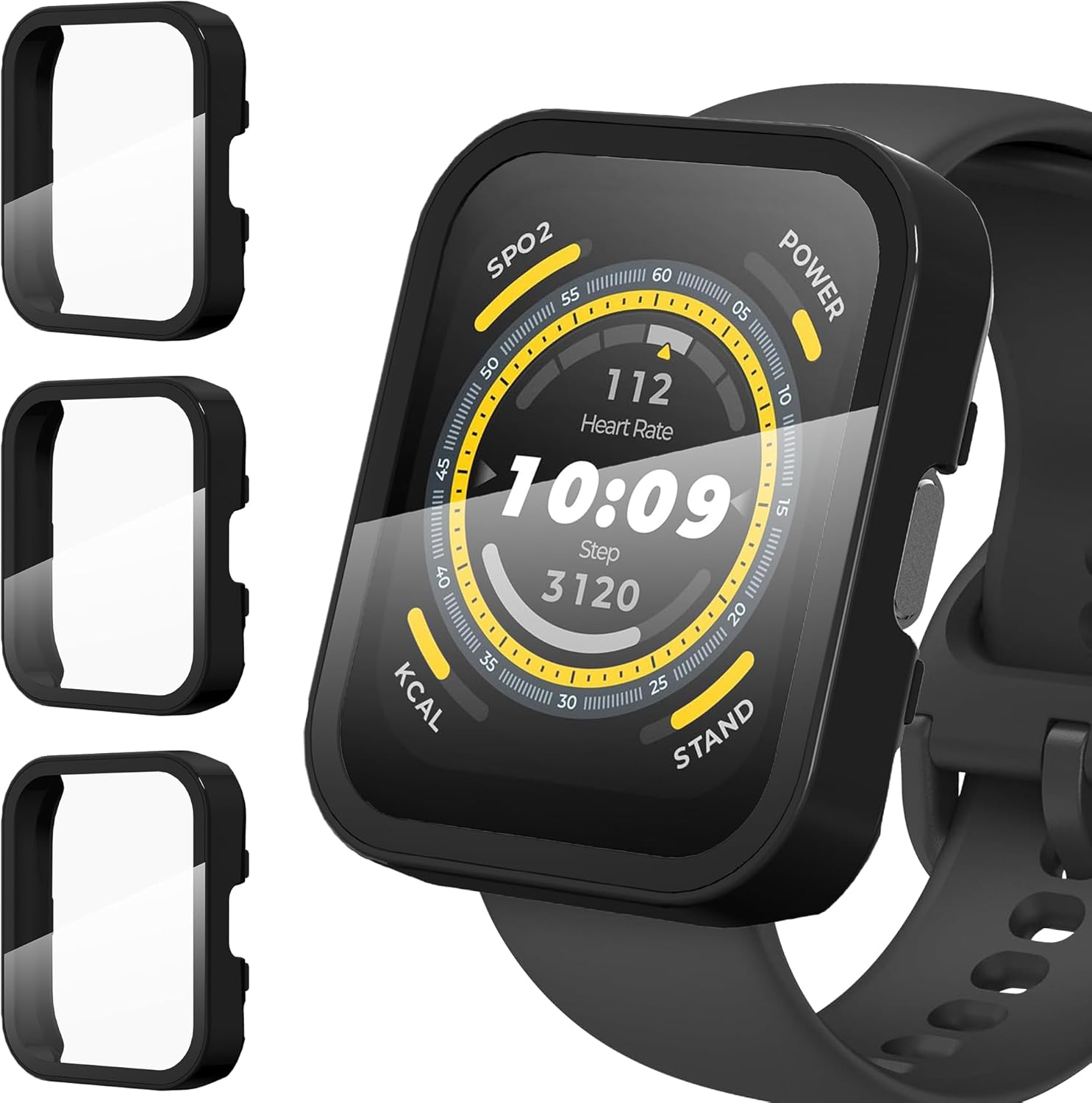 Amazon.com: Suoman 3-Pack for Amazfit Bip 5 Smartwatch Case, 9H ...