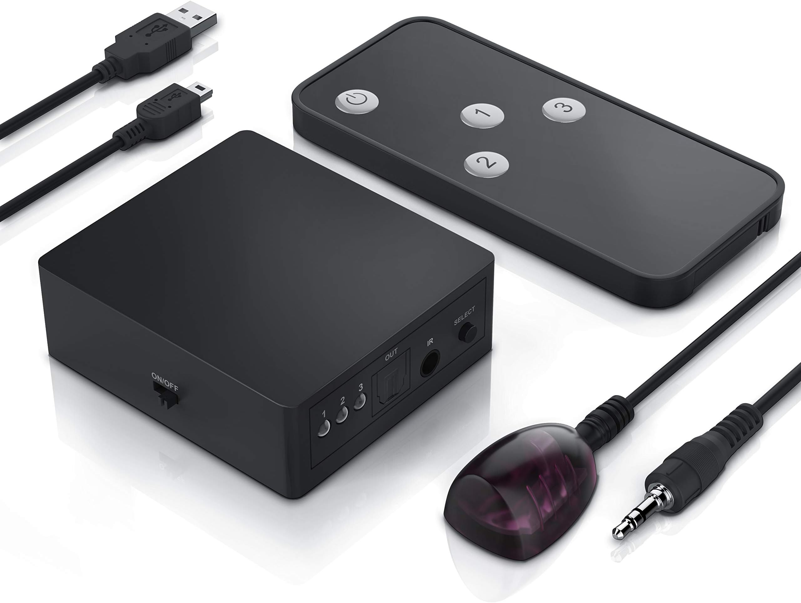 Portta Toslink 2x1 Switch / SPDIF Digital Optischer Audio Toslink 2x1 ...