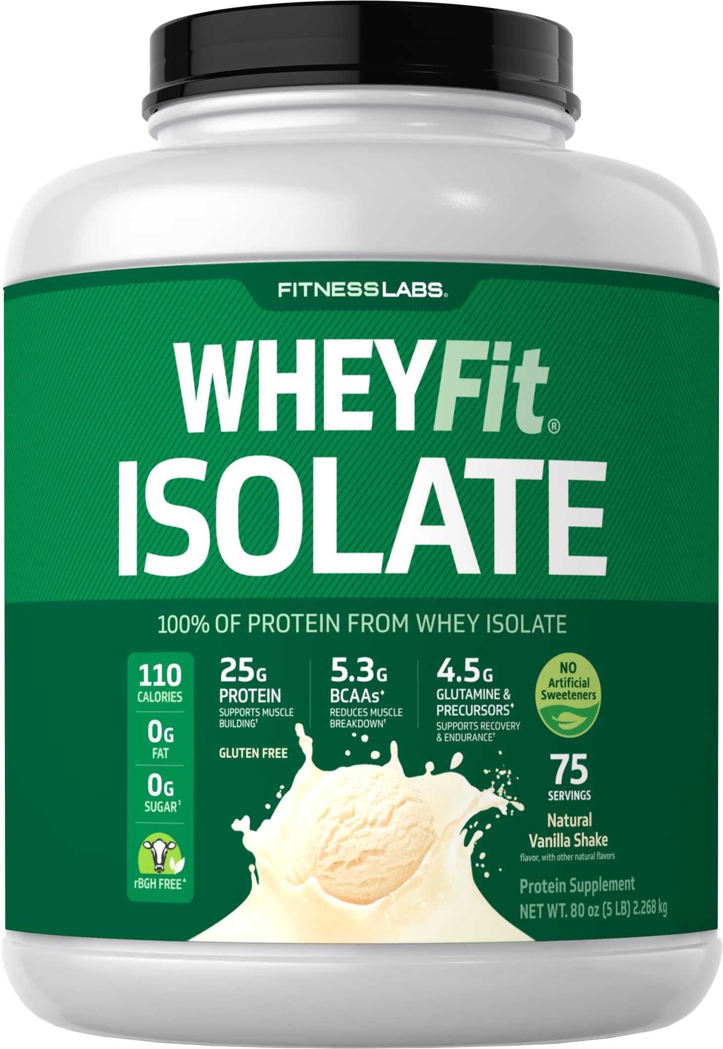 Amazon.com: Fitness Labs Whey Protein Isolate Powder | 5 lb | 25g ...