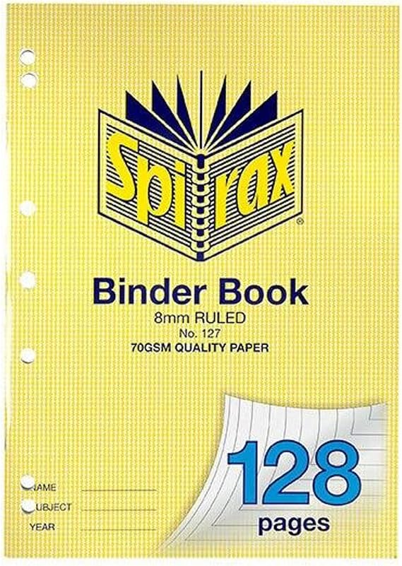 Spirax 127 A4 Binder Book with 8mm Ruling (128 Pages): Binders & Binder ...