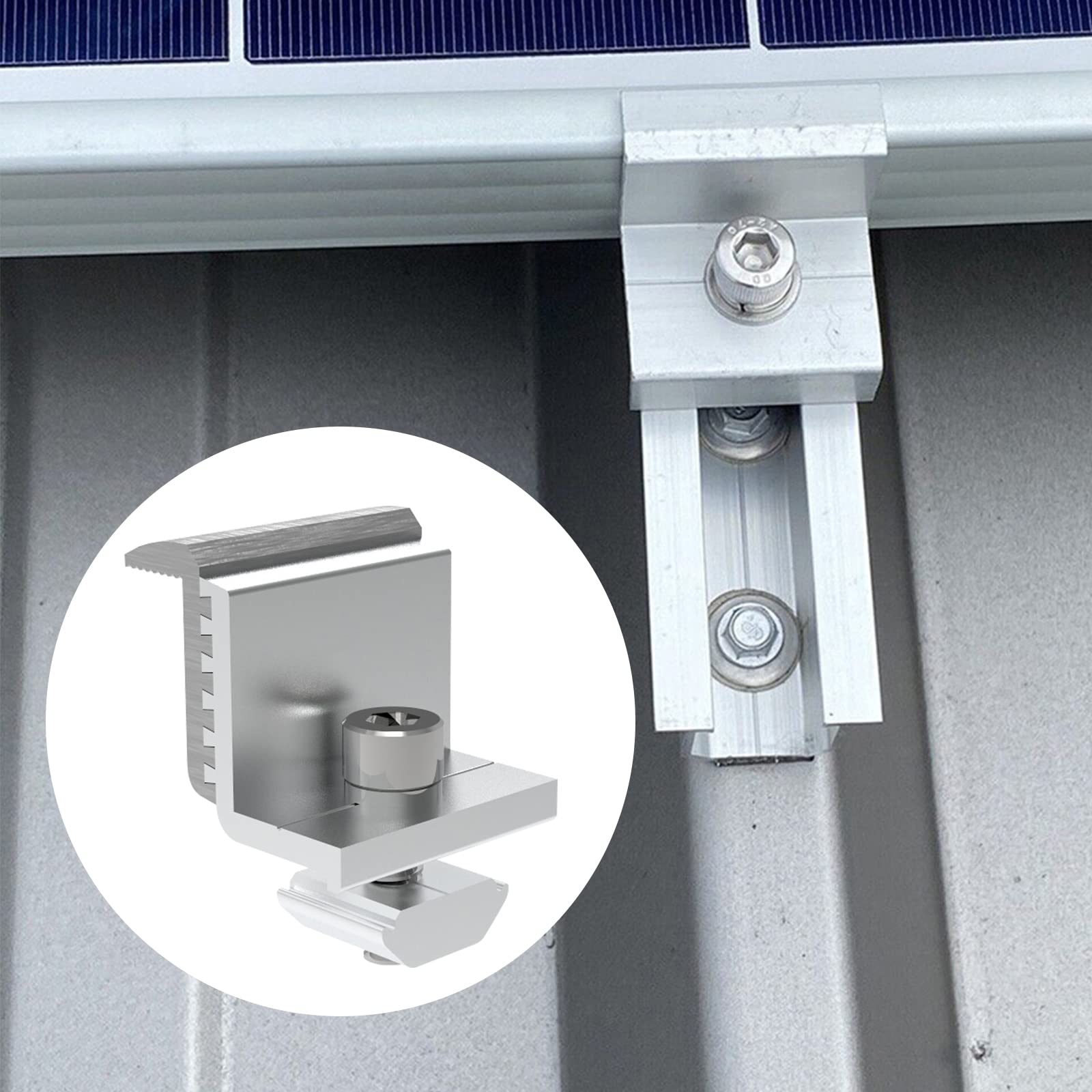 Snapklik.com : Copgge Adjustable Solar Panel Mount Solar End Clamp ...