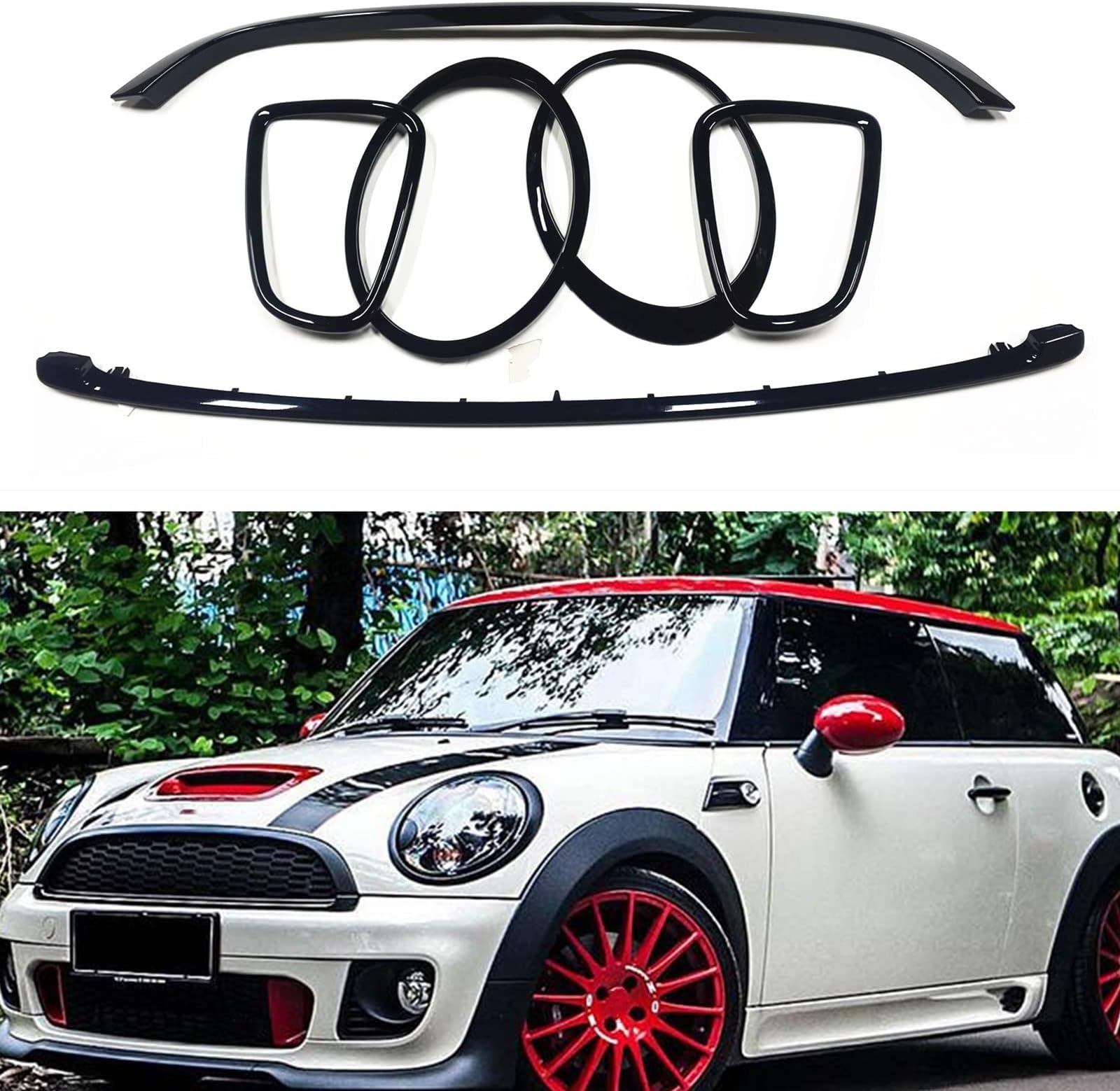 Amazon.com: Front Rear Light Eyelid Frame Grille Trim For MINI COOPER ...