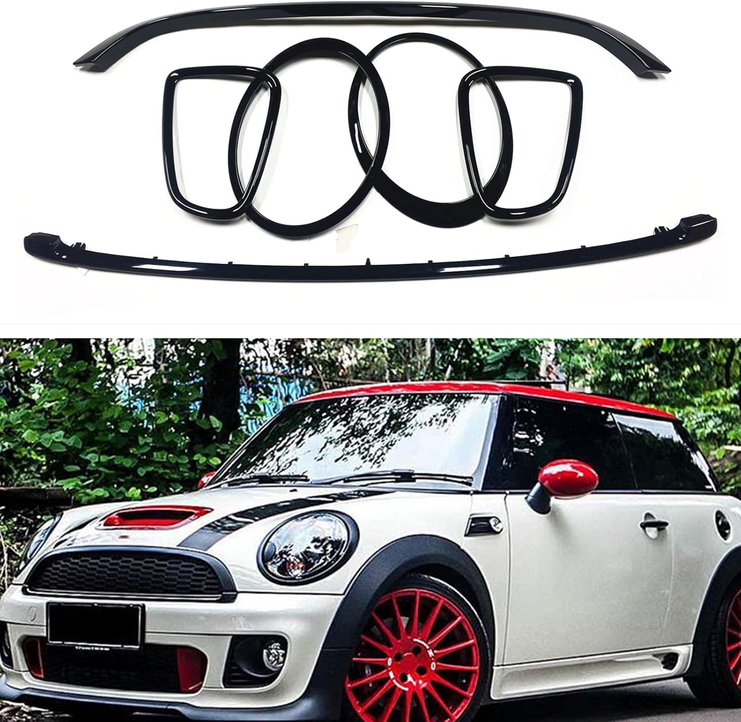 Amazon.com: Front Rear Light Eyelid Frame Grille Trim For MINI COOPER ...