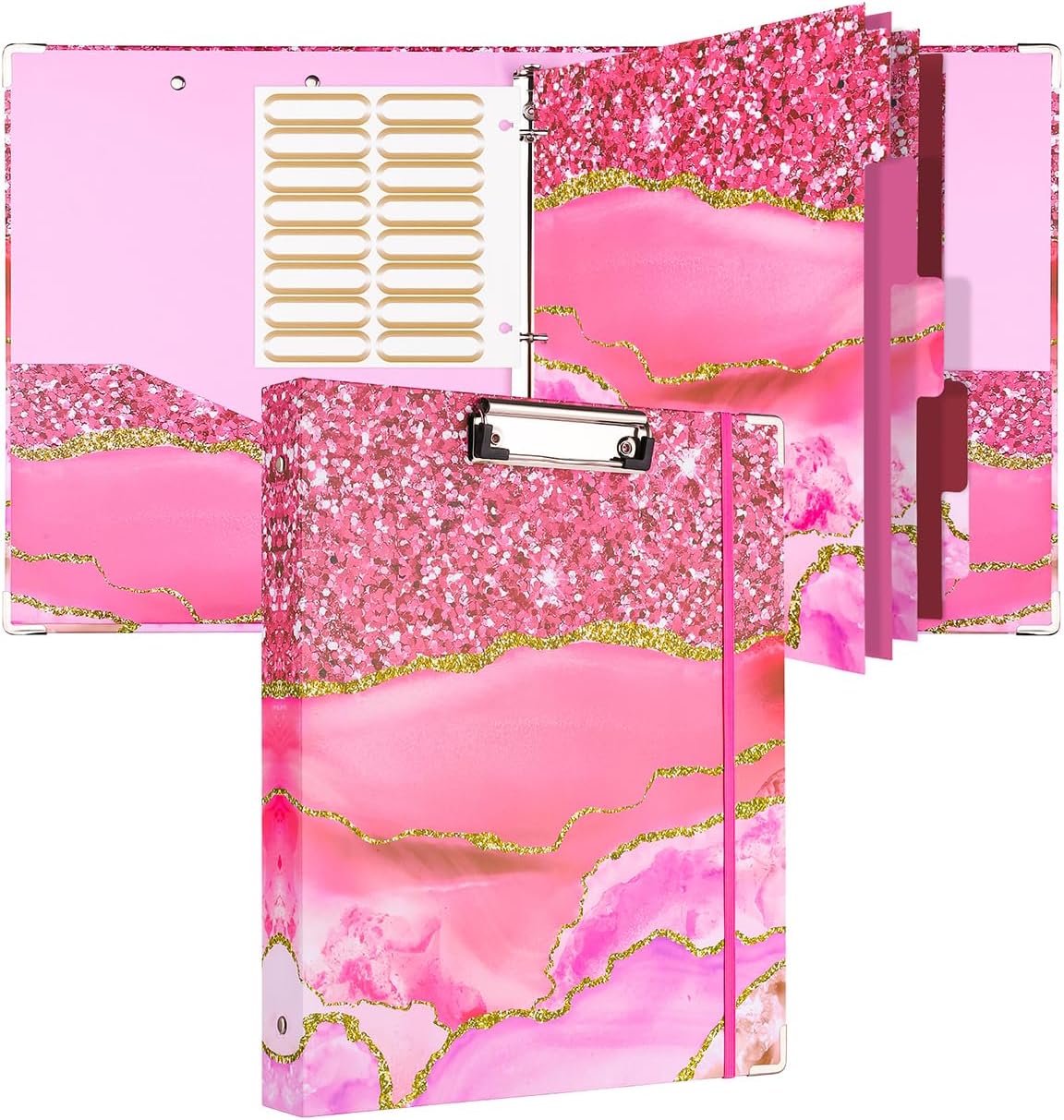 Amazon.com : 6 Pcs 3 Ring Binder A4 Marble Style 1 Inch Ring Binder ...