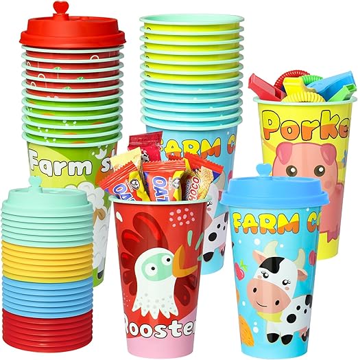 Amazon.com: Lidmada Farm Animals Party Favors Goodie Cups, 24 Pack ...