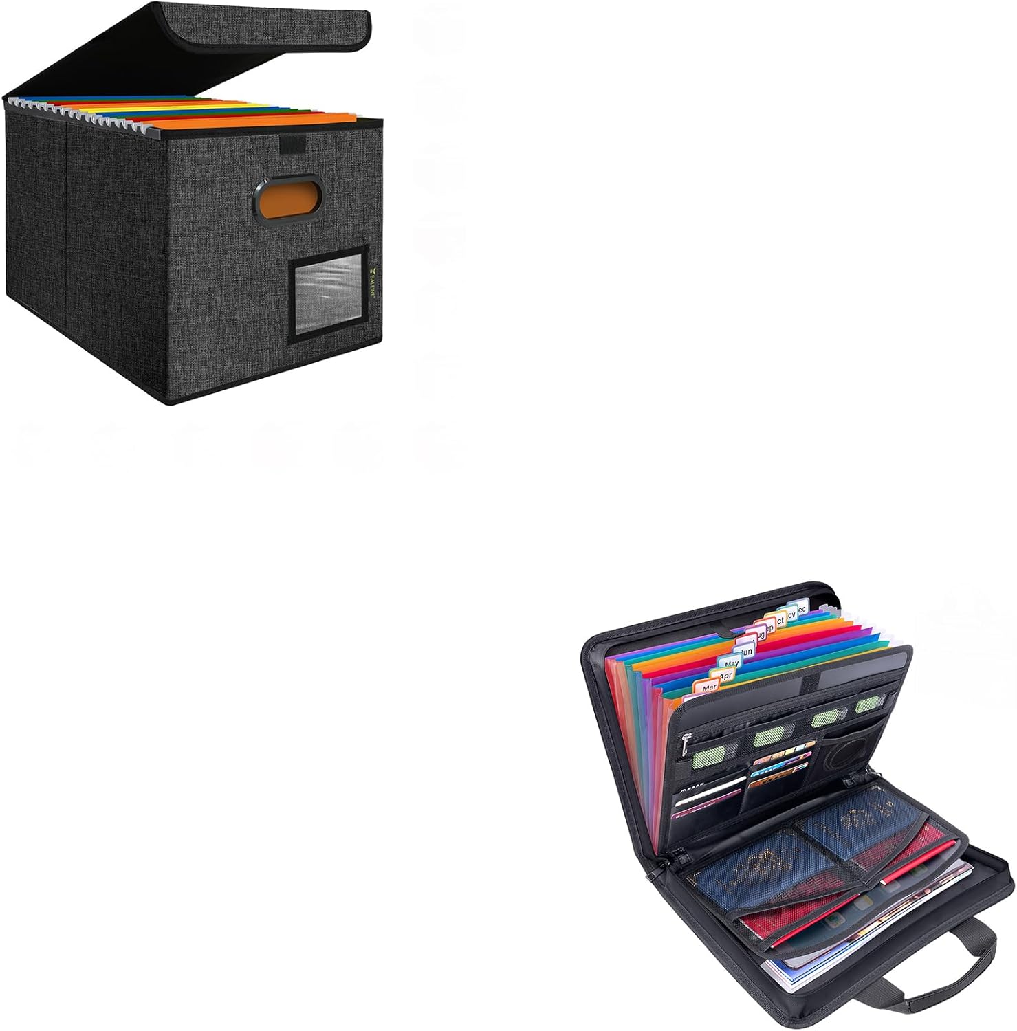 Amazon.com: BALEINE File Organizer Box with Lid (1 Pack) + Fireproof ...