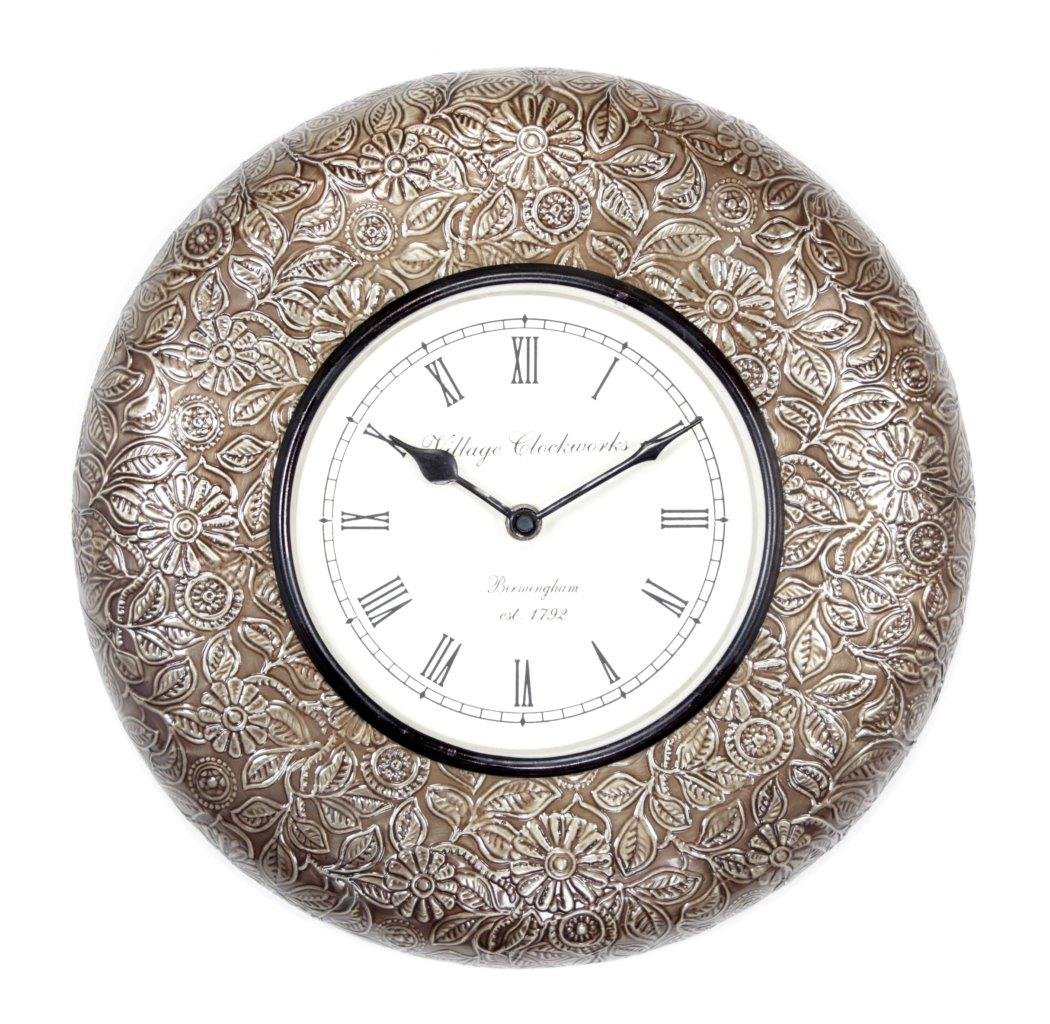 Home and Bazaar Traditional Rajasthani Wall Clock with Antique Silver ...