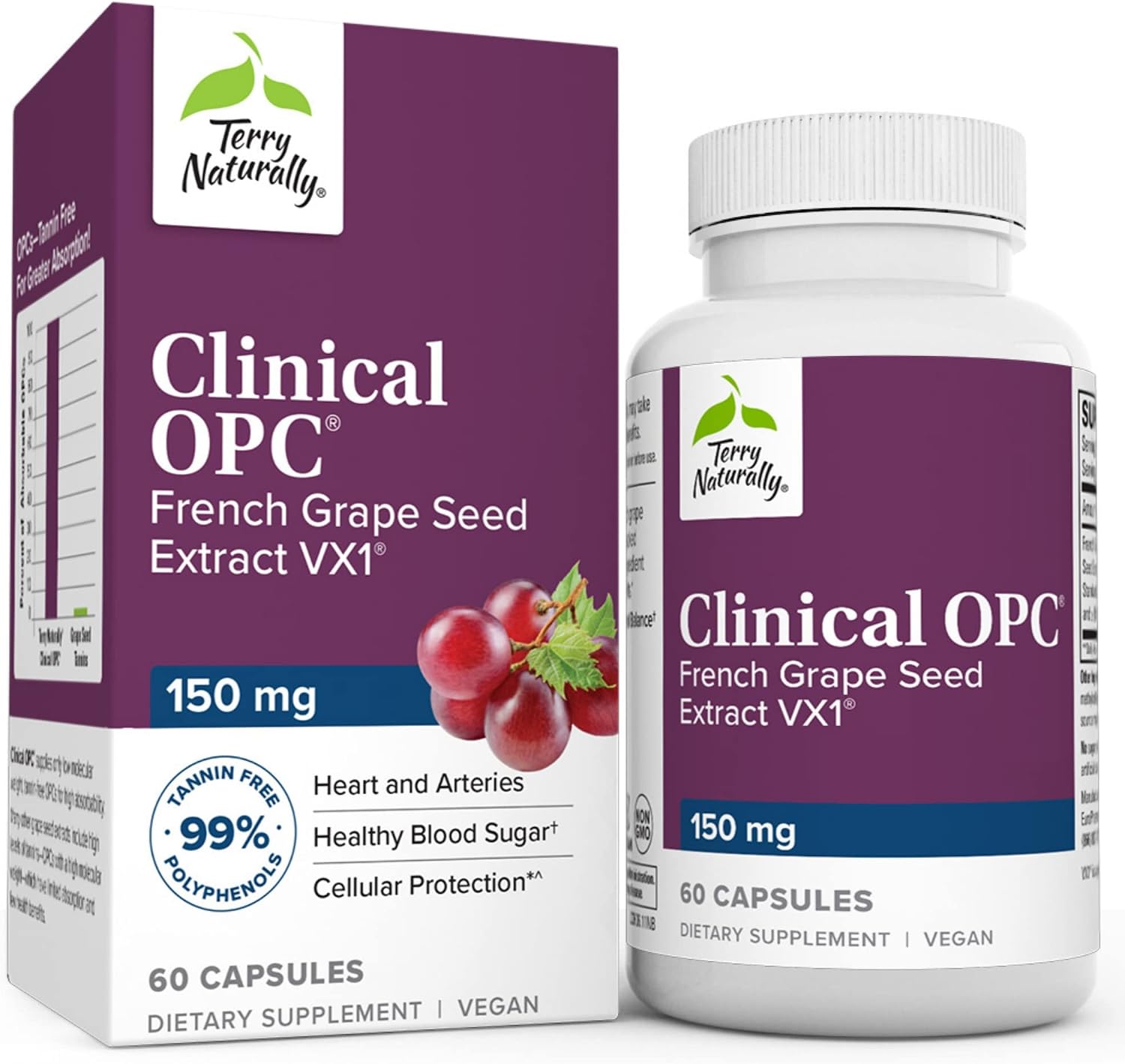 Amazon.com: Terry Naturally Clinical OPC 150 mg - 60 Vegan Capsules ...