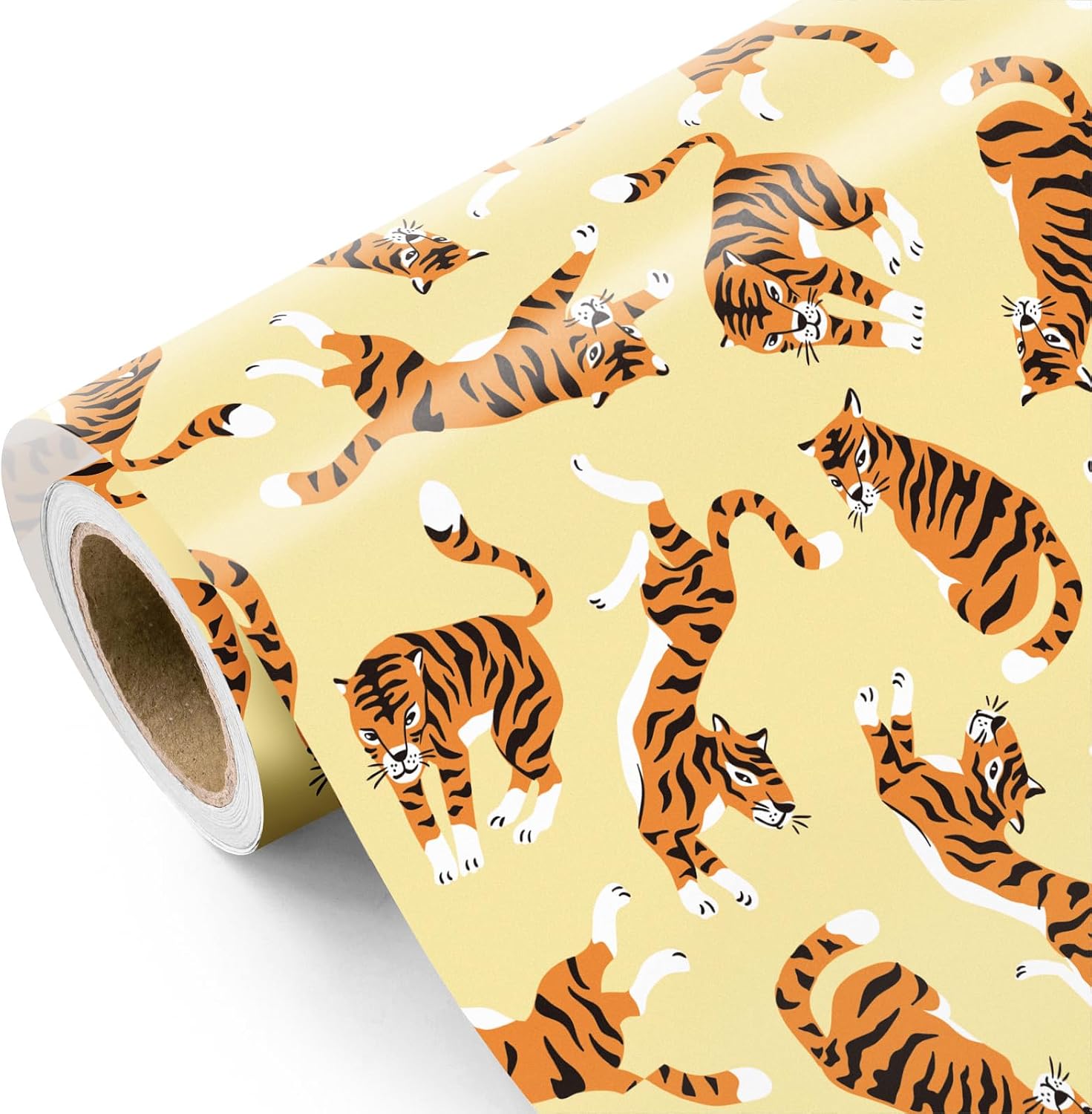 Amazon.com: WRAPAHOLIC Tiger Wrapping Paper Roll - Mini Roll - 17 Inch ...