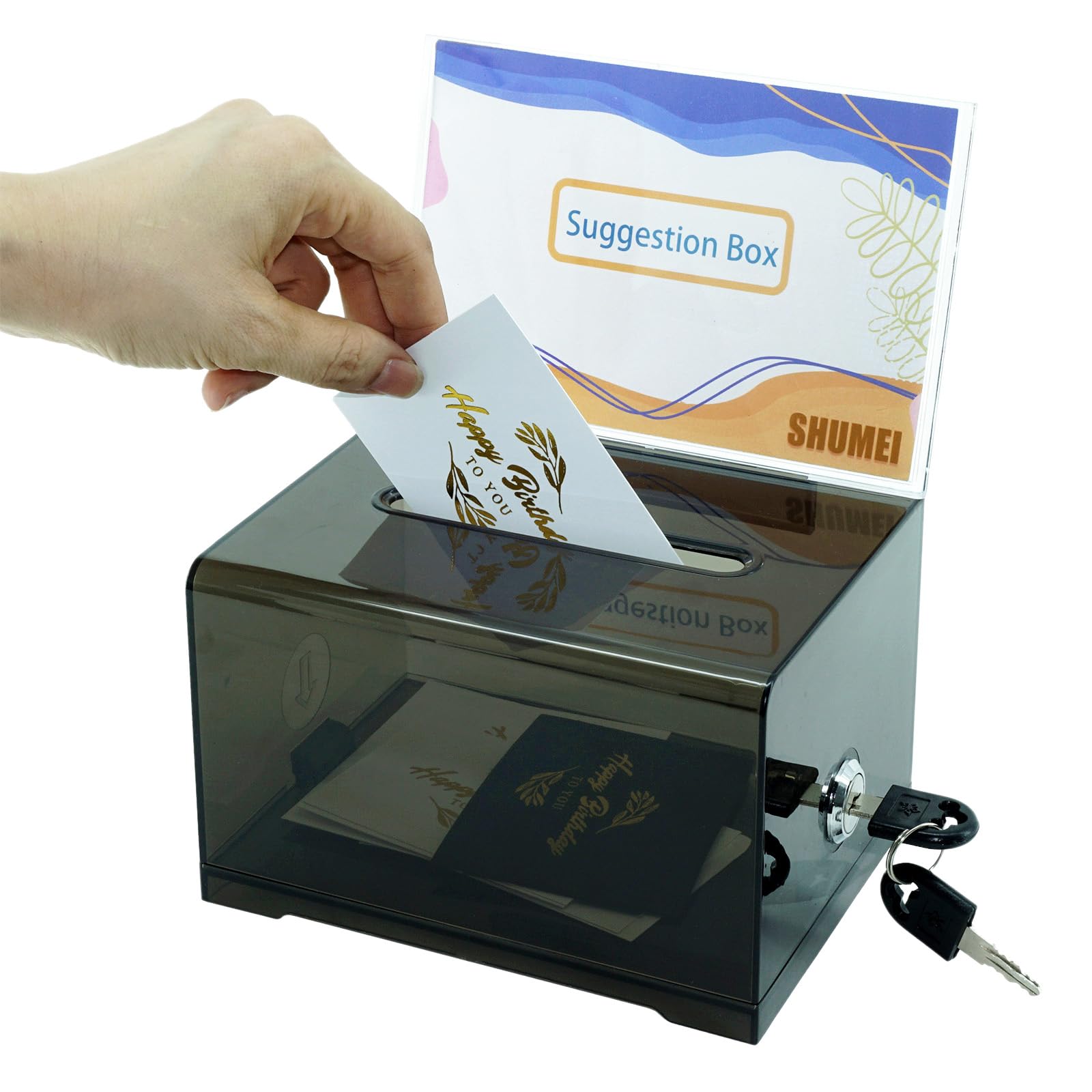 Amazon.com: SHUMEI suggestion box with slot and lock -donation box of ...