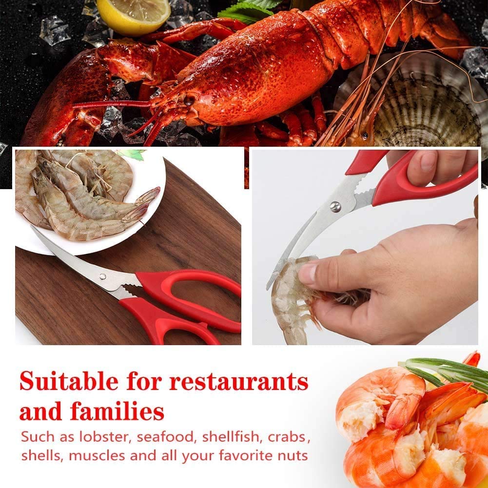 Snapklik.com : Kitchen Seafood Scissors For Crab Legs, 4 Pack Crab Leg ...