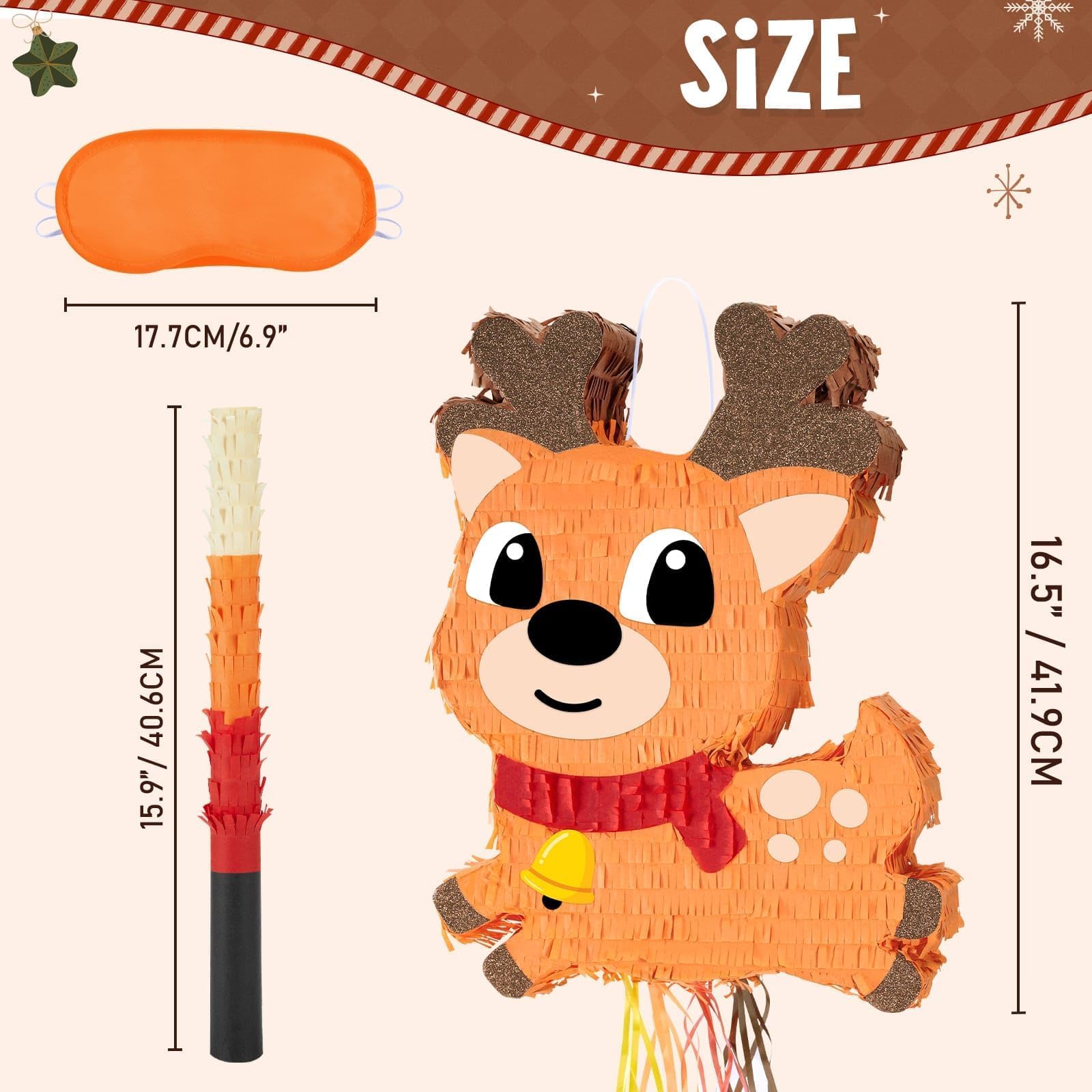 WERNNSAI Christmas Pinata – Pull String Christmas Pinata with Blindfold ...