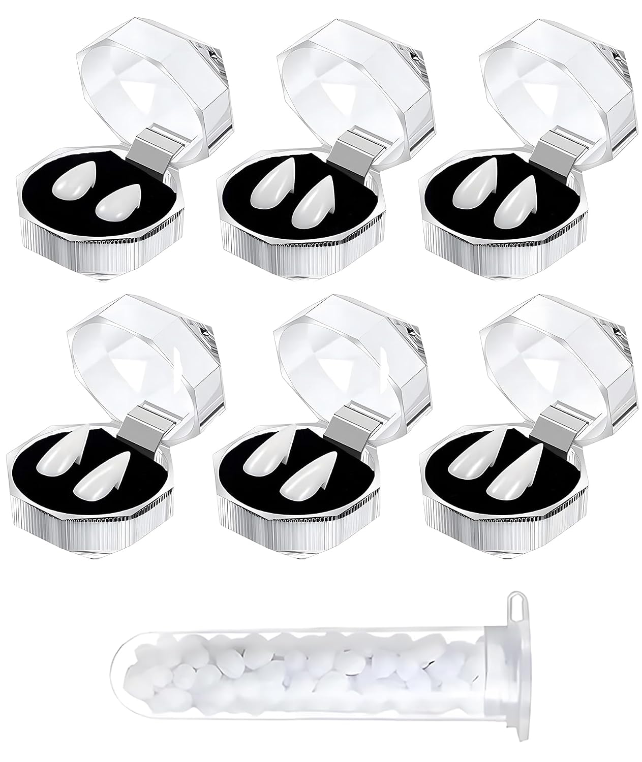 GZRC-YDDK 7 piece set Vampire Teeth, Vampire Fangs, Halloween Scary ...