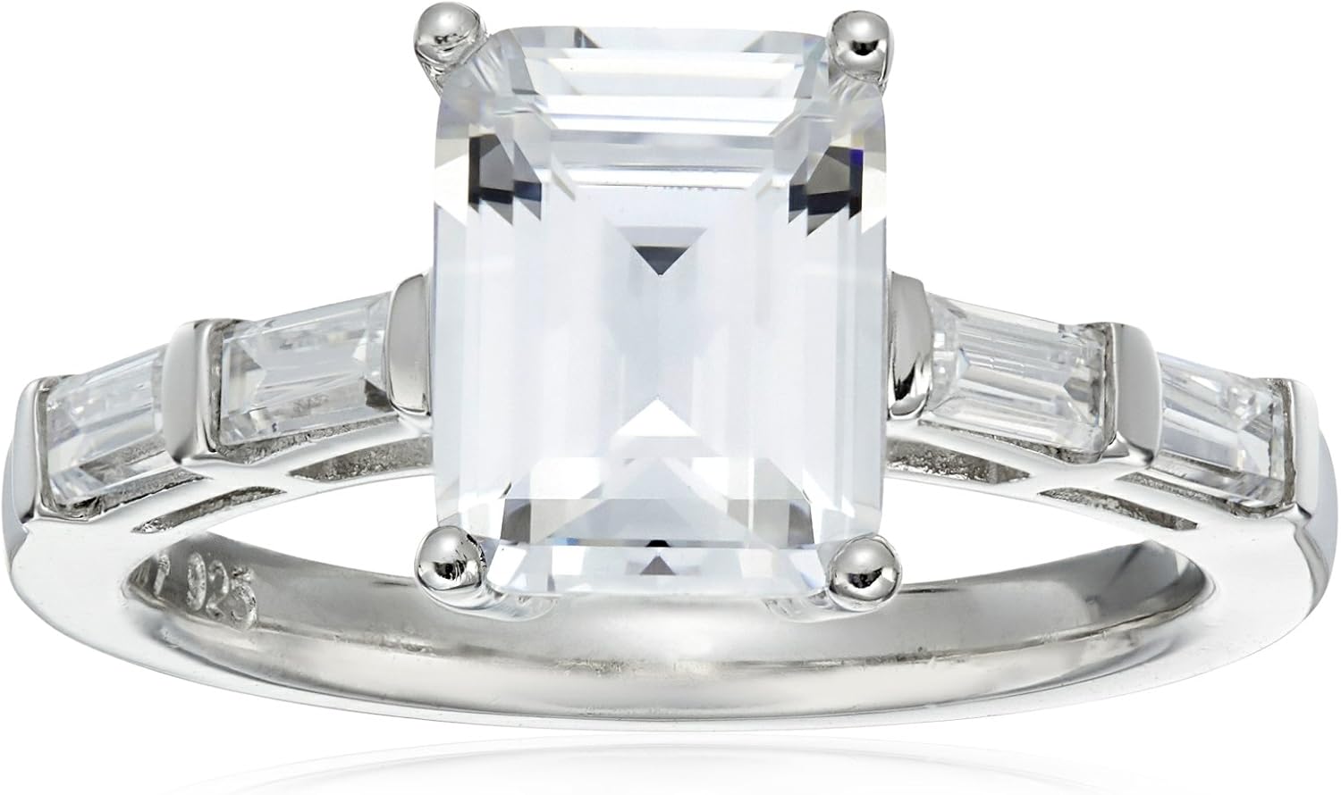 Amazon.com: Amazon Collection Platinum Plated Sterling Silver White ...