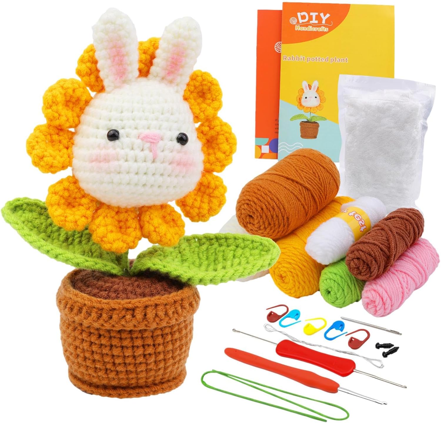 Amazon.co.jp: DIY Crochet Kit - Learn Crochet Kit DIY Knitting Supplies ...