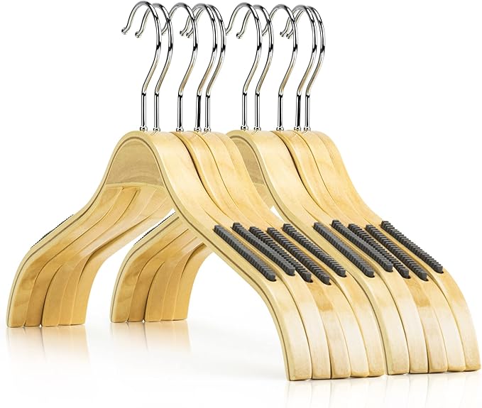 Hangerworld 10 Elegantes Perchas de Madera laminada 42,5 cm Beige ...