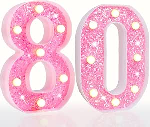 Amazon.com: Pooqla Marquee Numbers Lights - Battery Powered Glitter LED ...