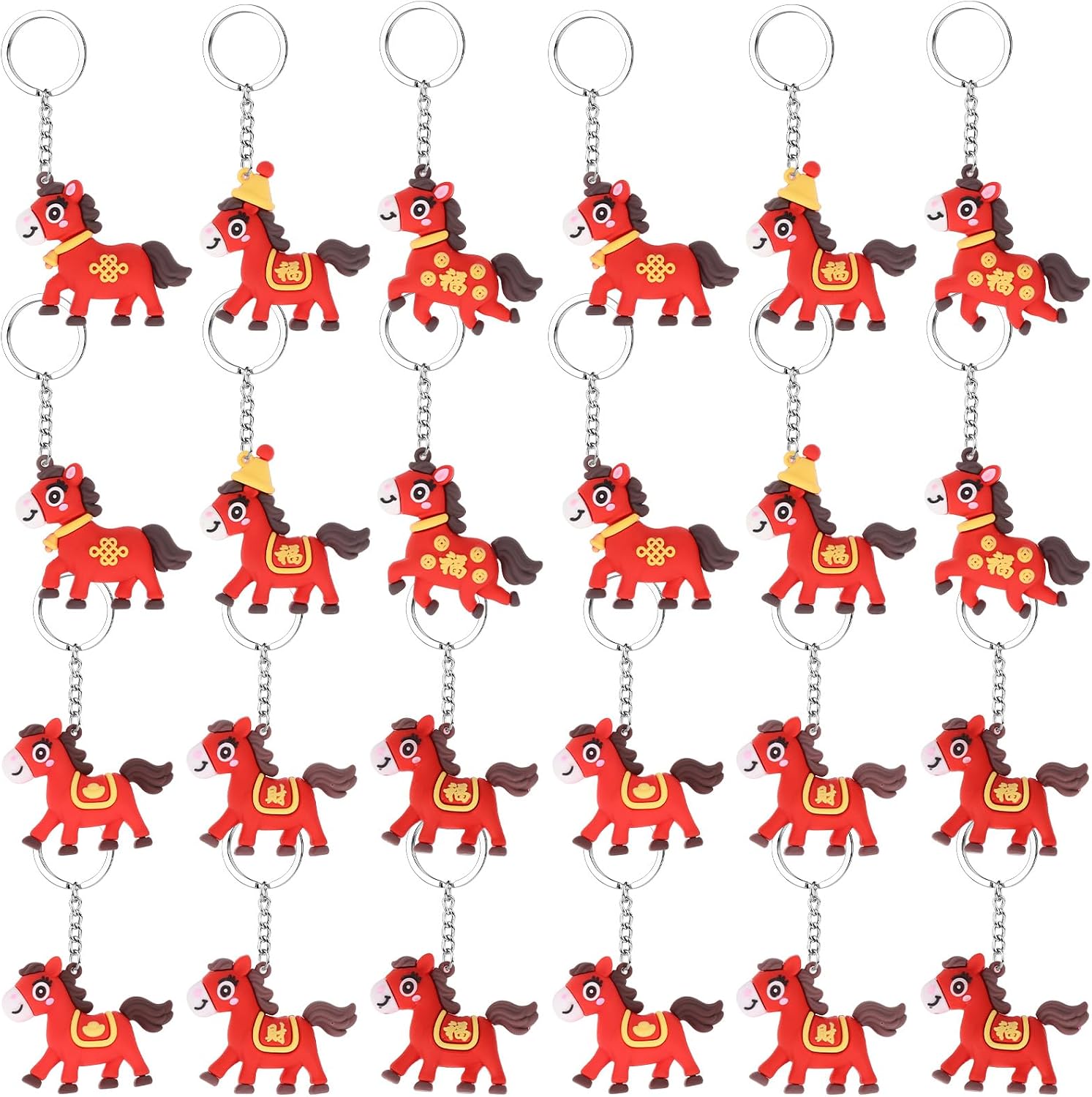 Amazon.com: Zoketriton 24 Pcs Chinese New Year Horse Keychain, Fortune ...