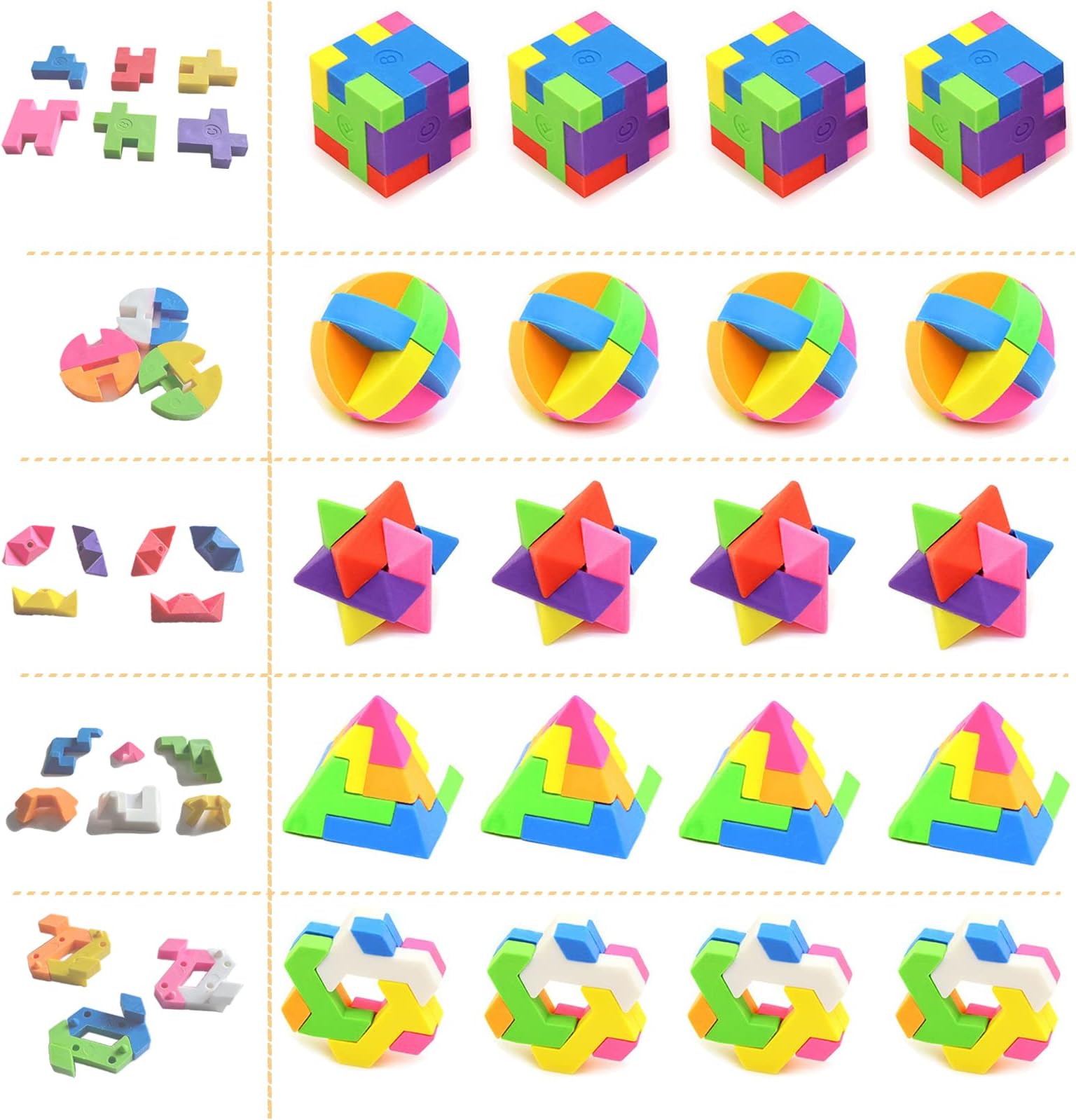 Henbrandt 24 Cube Rubber puzzles erasers : Amazon.co.uk: Toys & Games