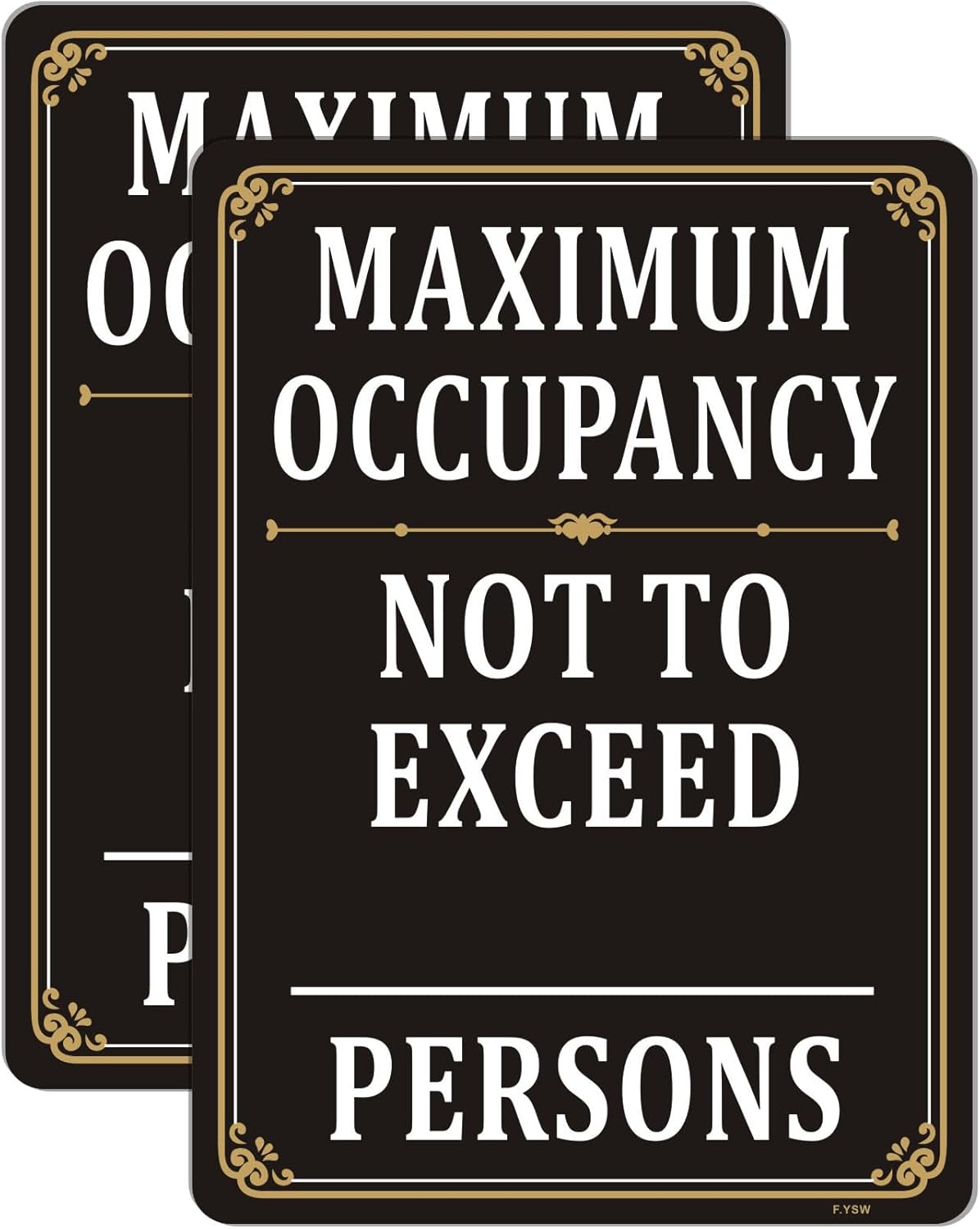 Maximum Occupancy Sign Not to Exceed Persons Sign 10" x 7" Acrylic ...
