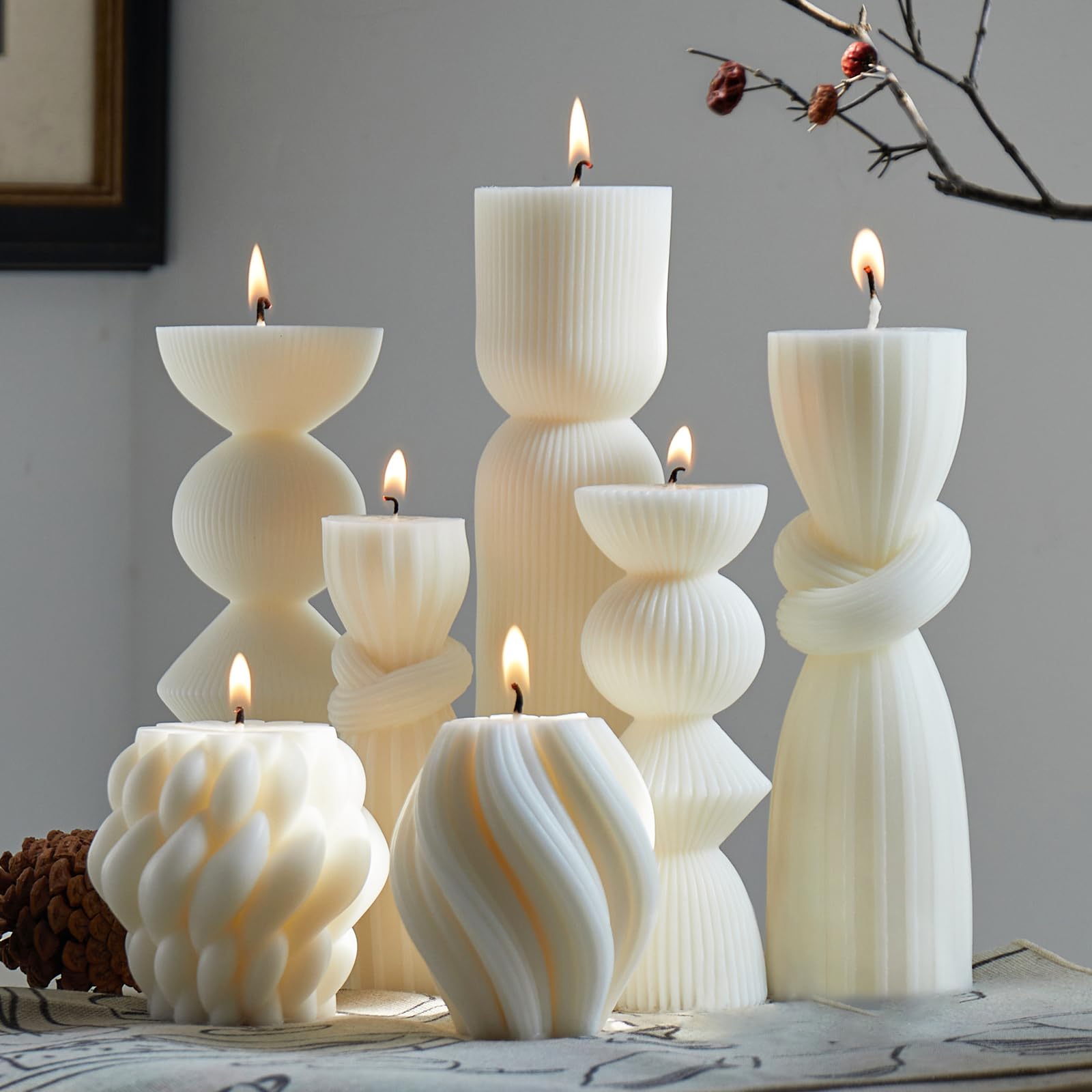 Large Decorative Candles Black Candle Holders For Pillar Candles