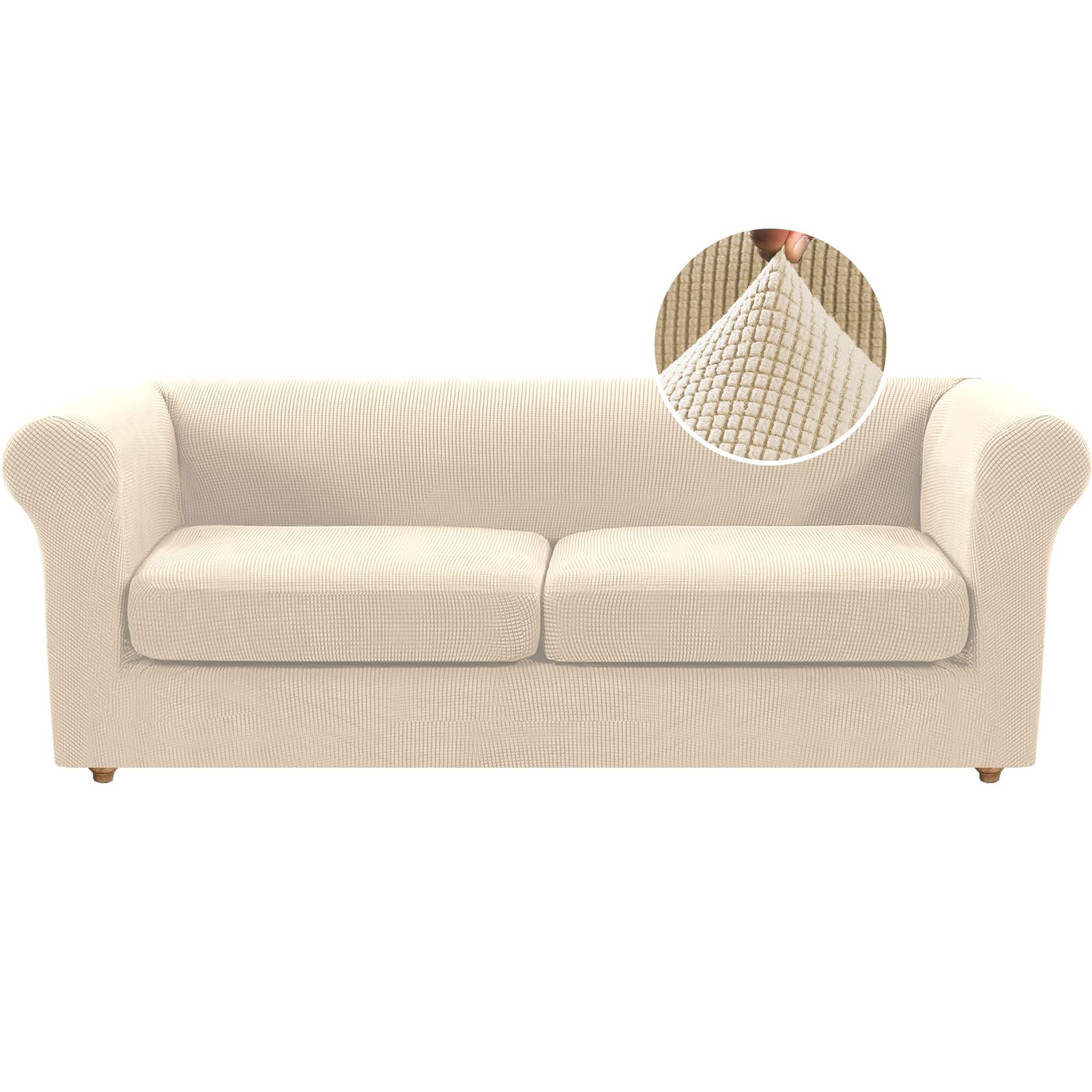 Amazon.com: H.VERSAILTEX 3 Pieces Stretch Chesterfield Sofa Covers for ...