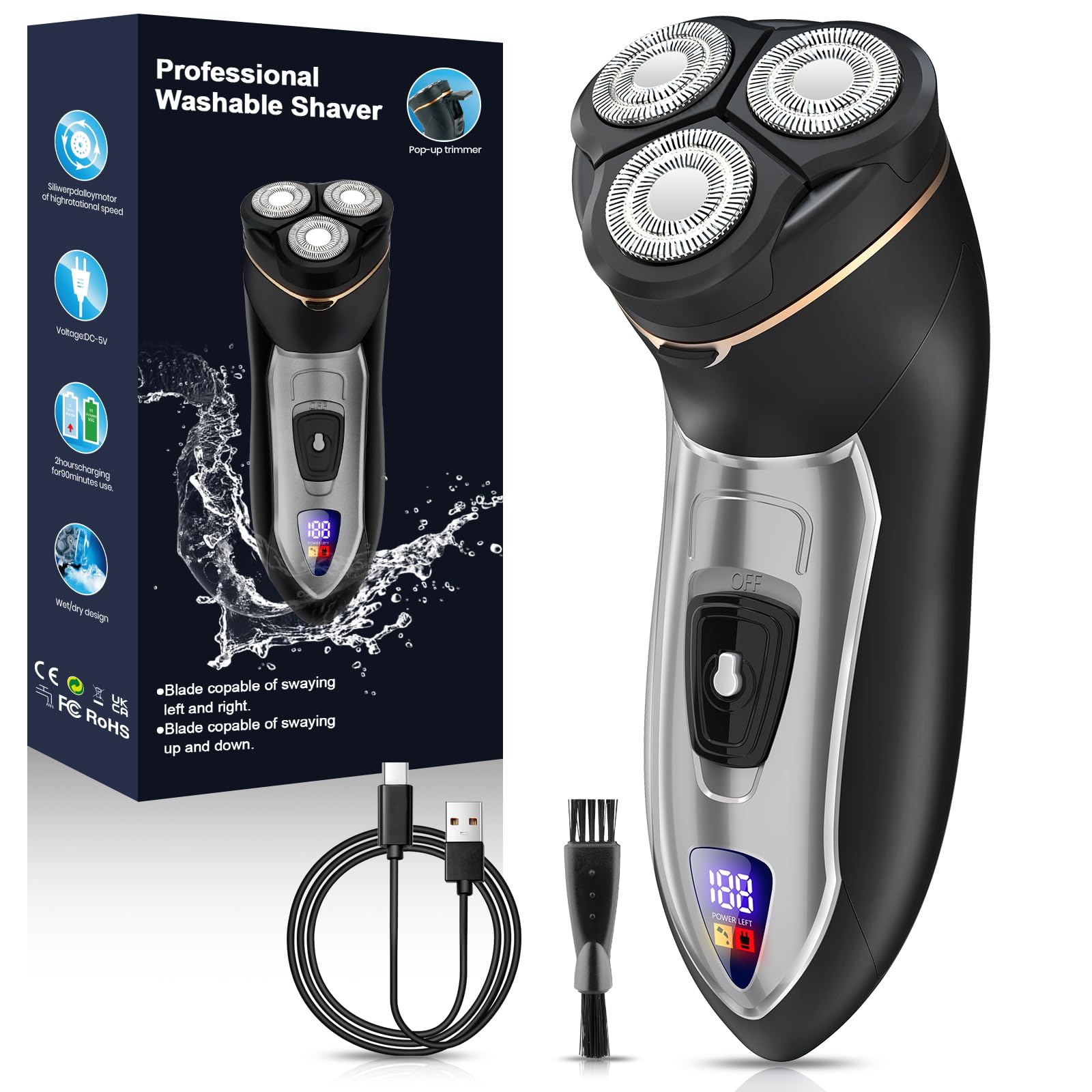 Amazon.com: Electric Razor for Men, Rechargeable Electric Shavers for ...