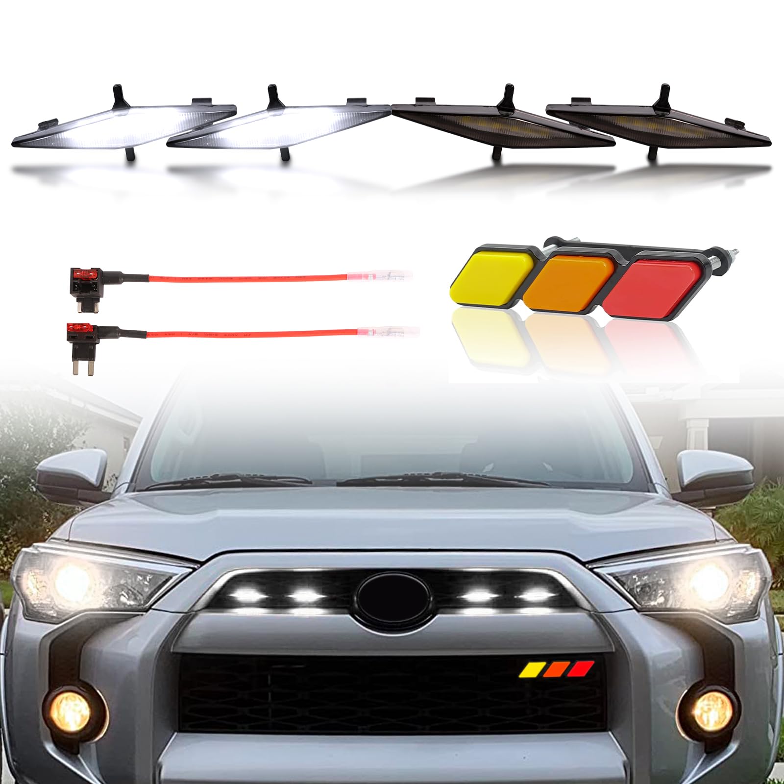 Amazon.com: BreTrewri 4pcs White Led Grill Lights for 2014-2019 Toyota ...