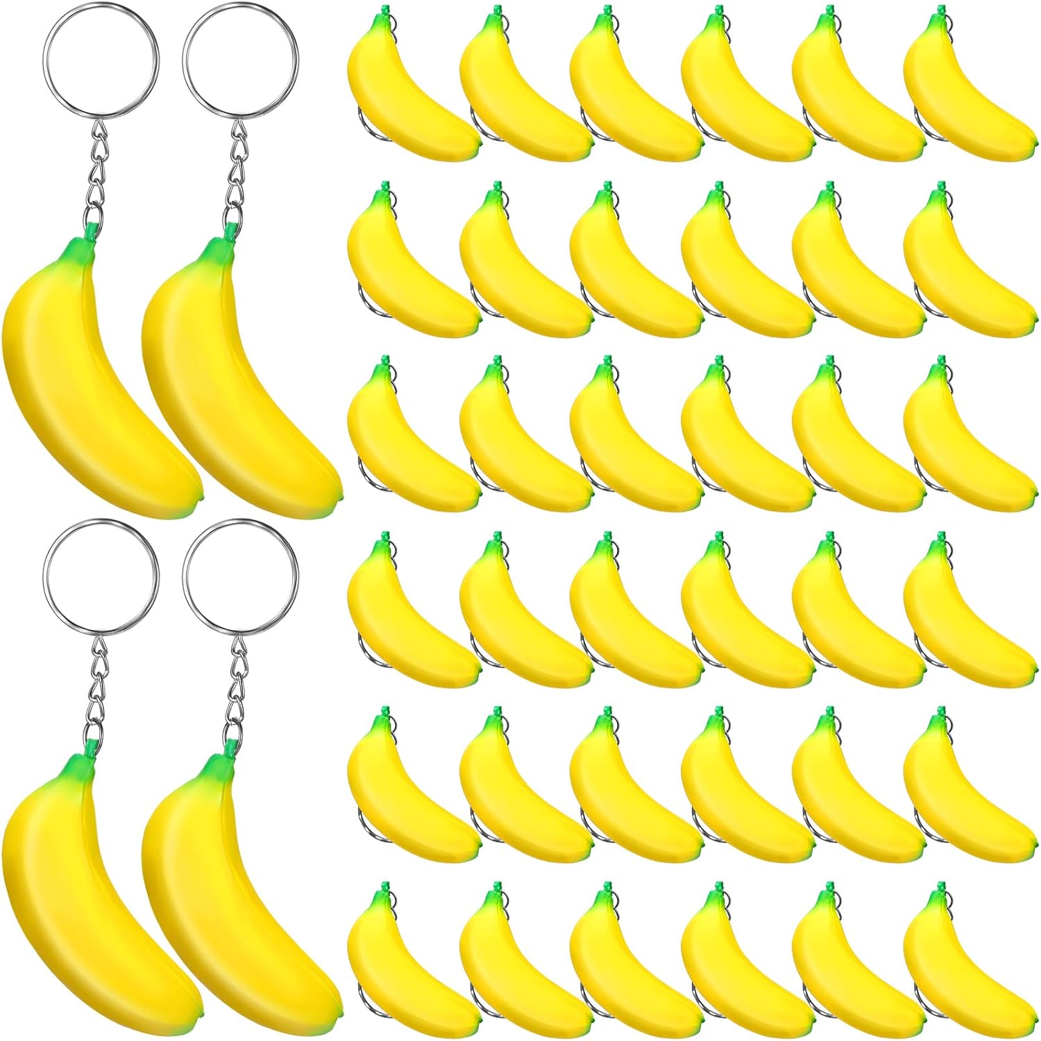 Amazon.com: Jexine 40 Pack Banana Keychains Stretchy Toys Banana Fidget ...