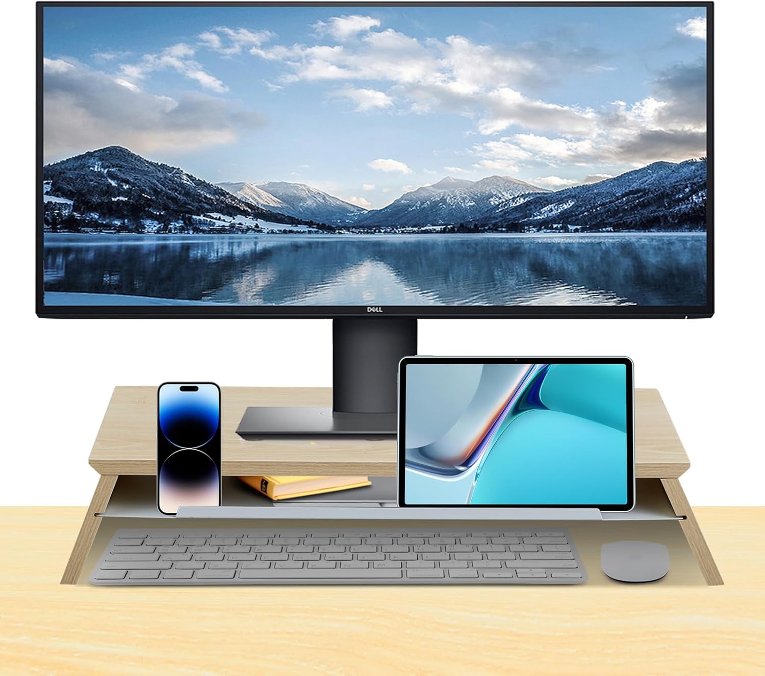 Amazon.com: VECOFO Monitor Stand Riser, Computer Monitor Stand for Desk ...