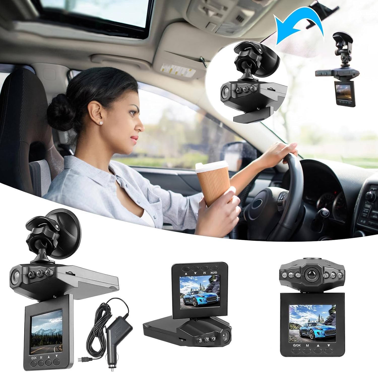 Amazon.com: Dash Cam Full HD Car Dashboard Camera 1080P HD 2.2Inch LCD ...