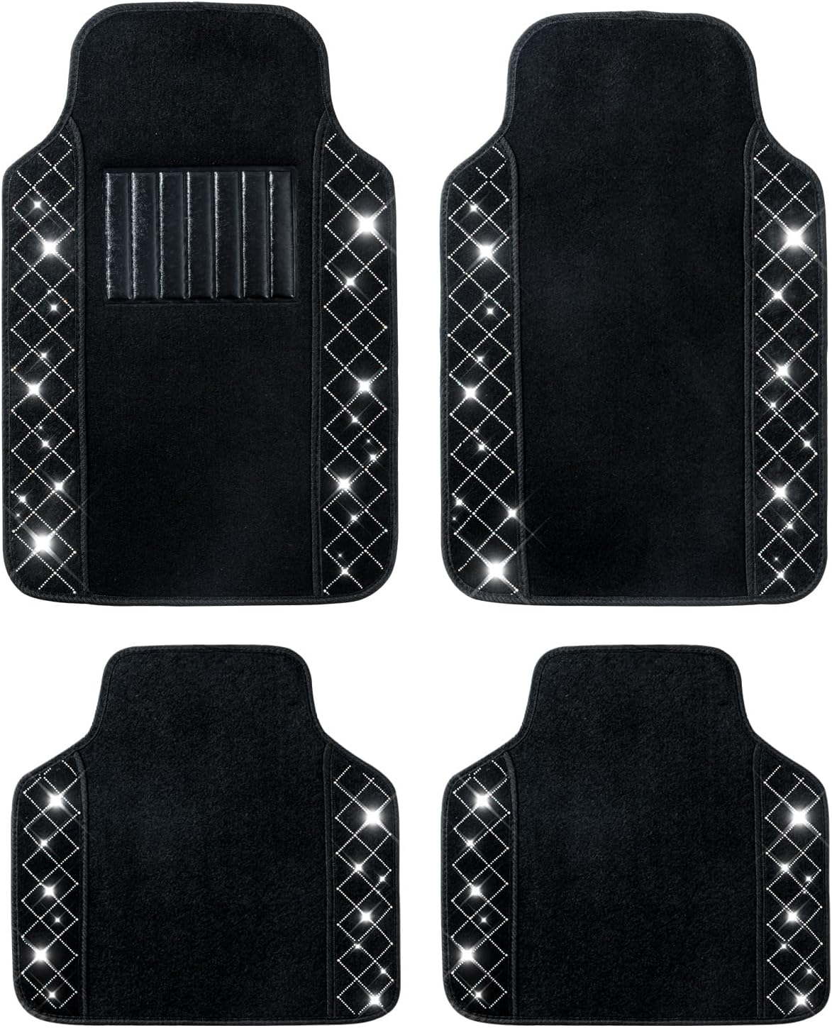 Amazon.com: AUCELI Car Floor Mats, 4pcs Carpet Floor Mat Set, Luxury ...