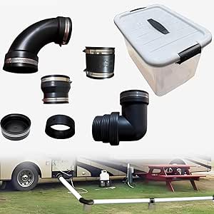 Amazon.com: RV and Camper Sewer Waste Plumbing Connection System Kit ...