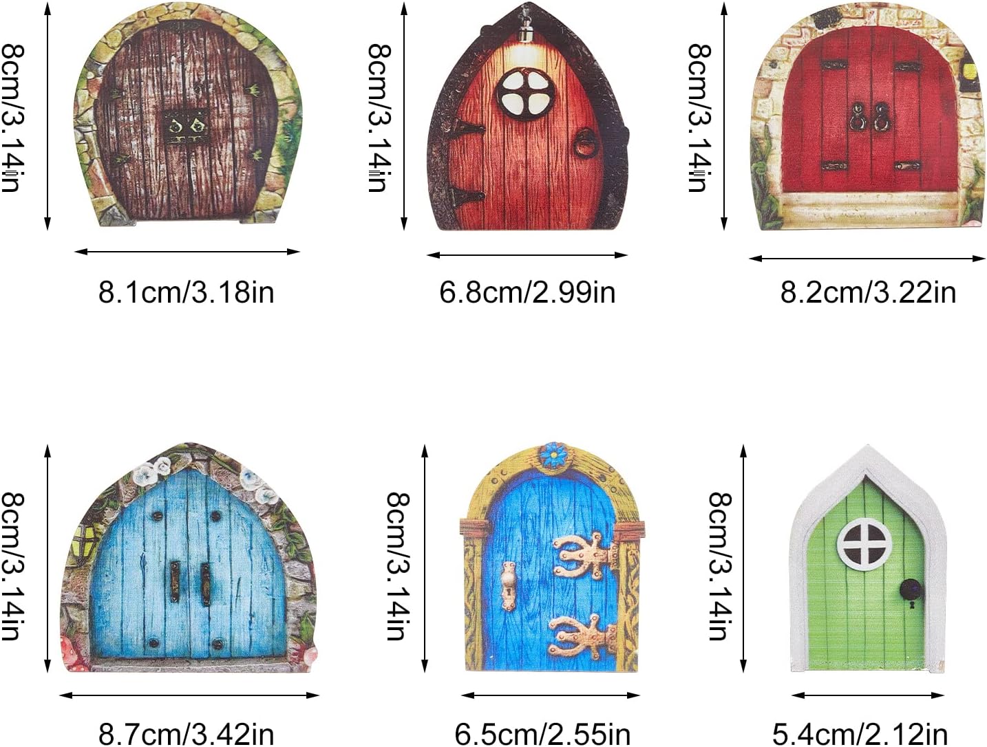 AMIJOUX 6 Pack Fairy Door and Windows for Trees, Miniature Fairy Garden ...
