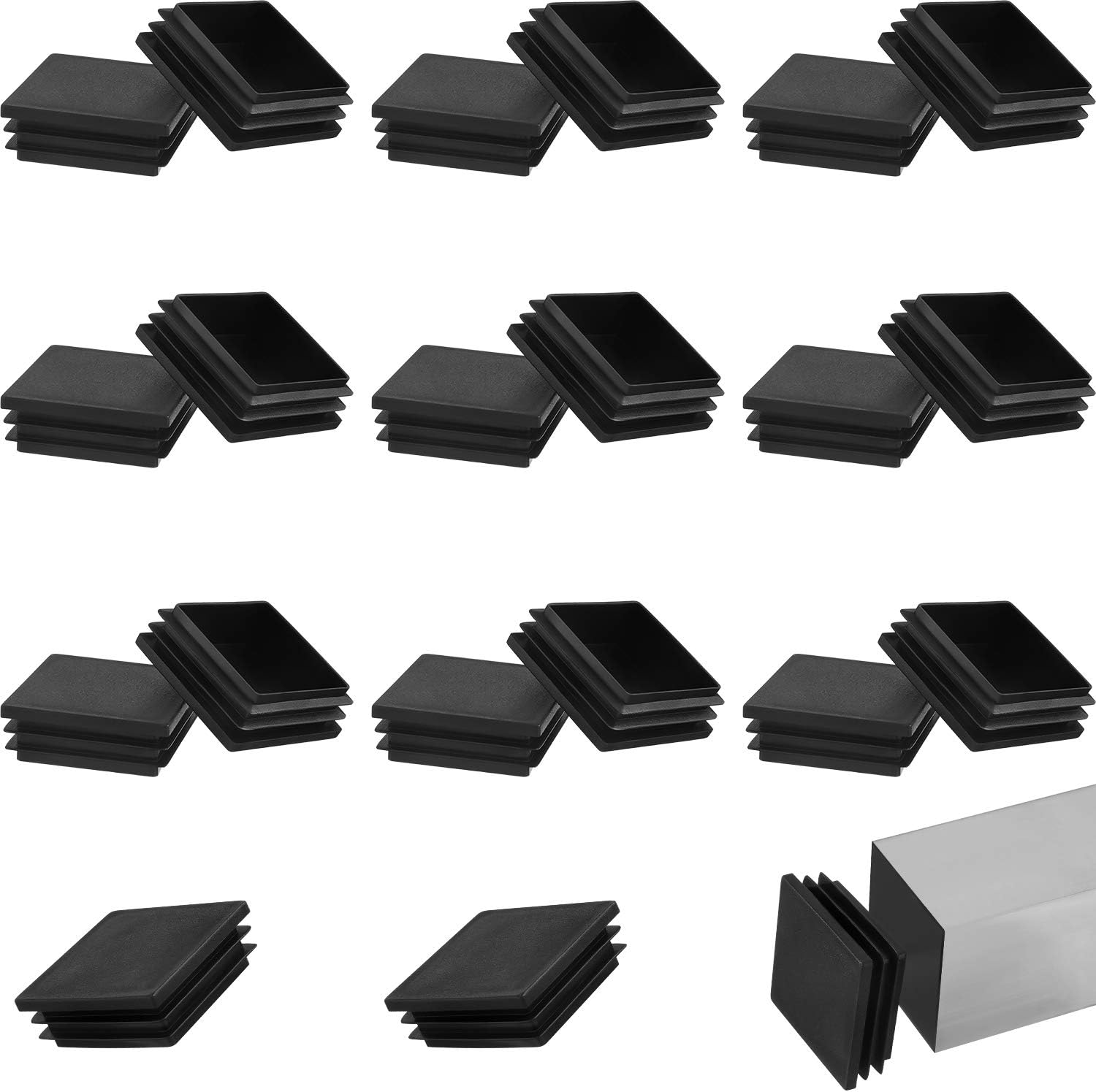 Amazon.com: 2" Black Plastic Plugs for Square Tubing by Caplugs Package ...