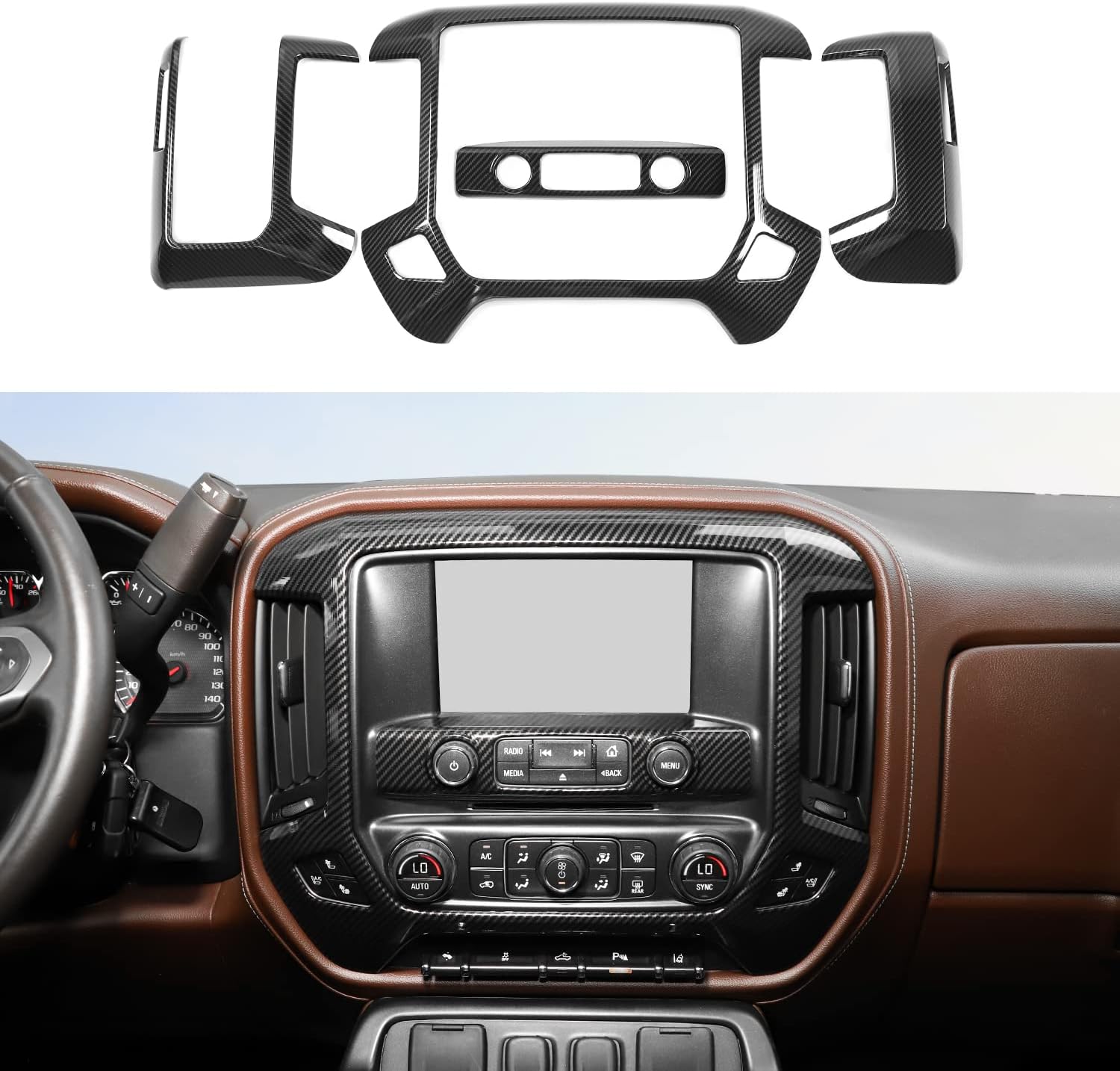 Amazon.com: Voodonala Carbon Fiber Center Console Dash Panel Cover ...