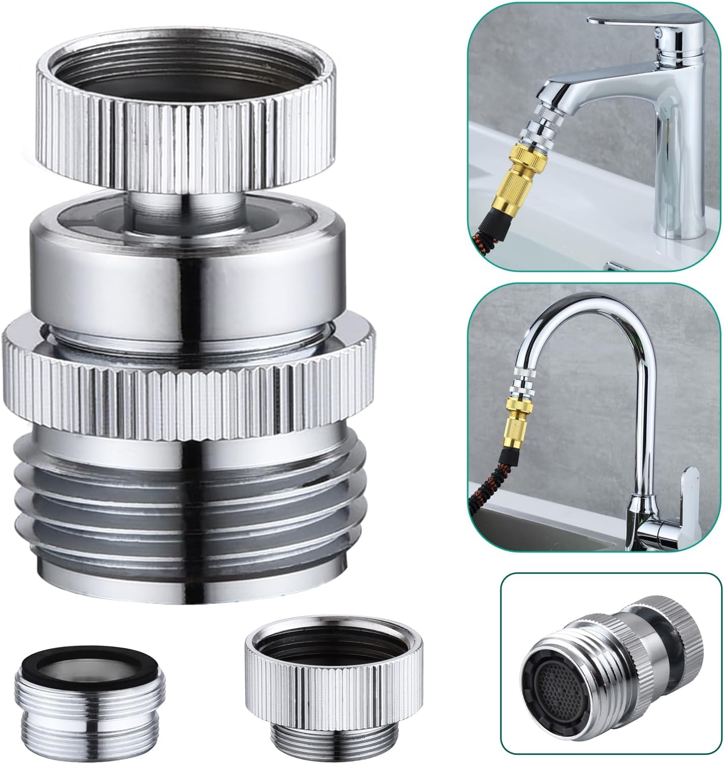 Amazon.com: Sneatup Faucet Aerator to Garden Hose Diverter (5 adapters ...