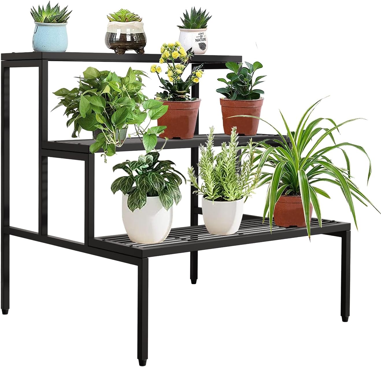 Amazon.com: 3-Tier Metal Plant Stand Indoor - Tiered Outdoor Plant ...