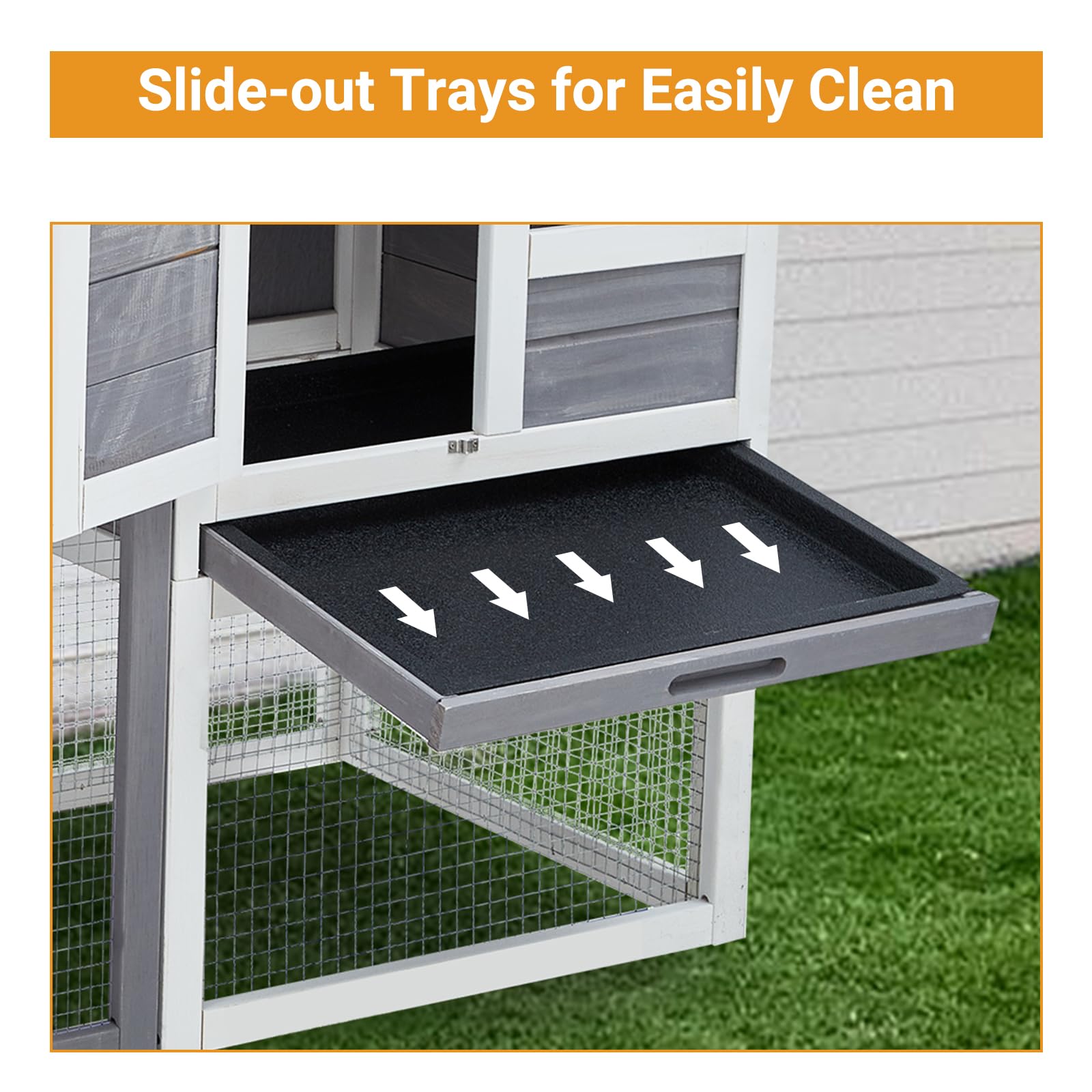 Snapklik.com : 48" Wooden Rabbit Hutch Indoor Waterproof, Chicken Coop