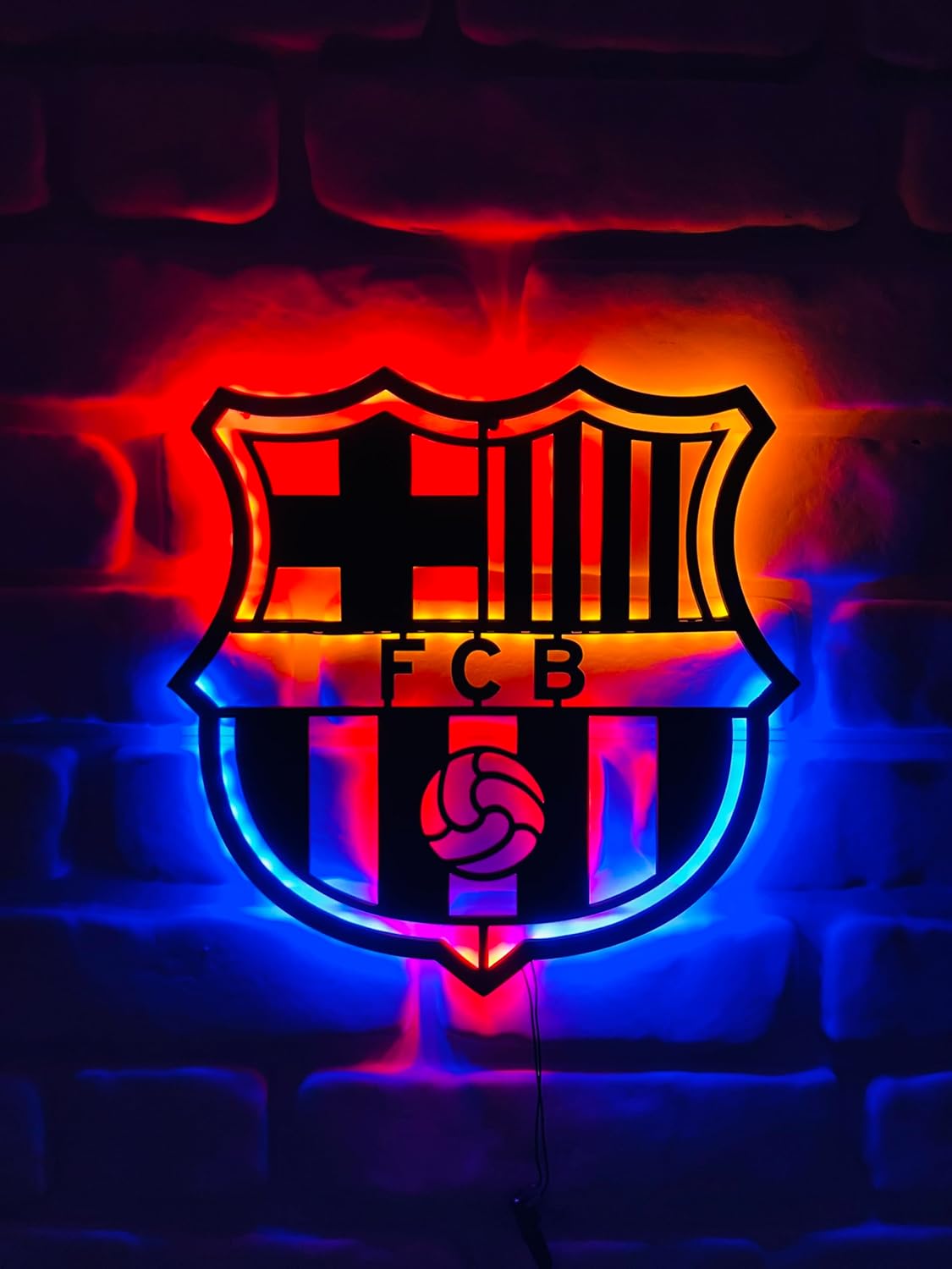 Amazon.com: Team Logo Metal LED Sign - Football Team Logo Wall Decor ...