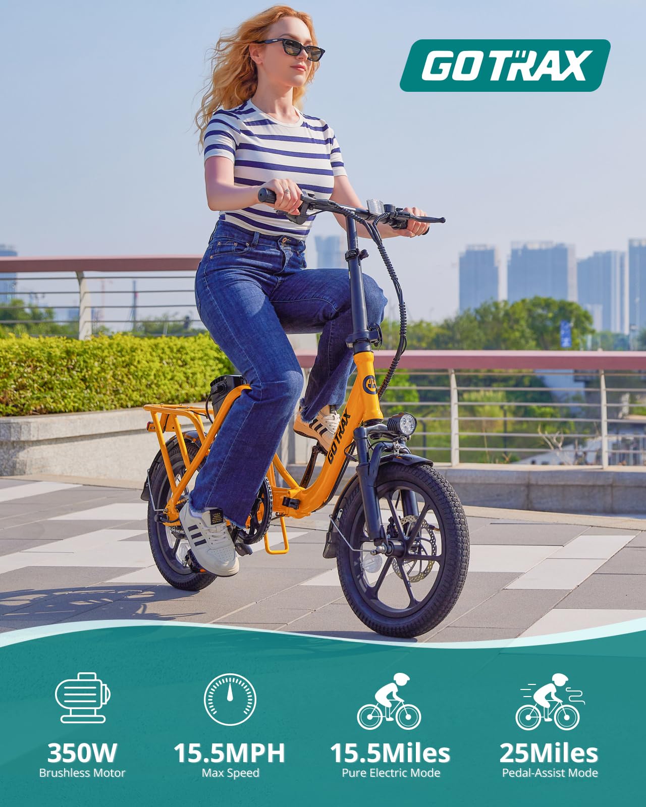 Snapklik.com : Gotrax NEPHELE 16" Folding Electric Bike, Max Range 25Miles