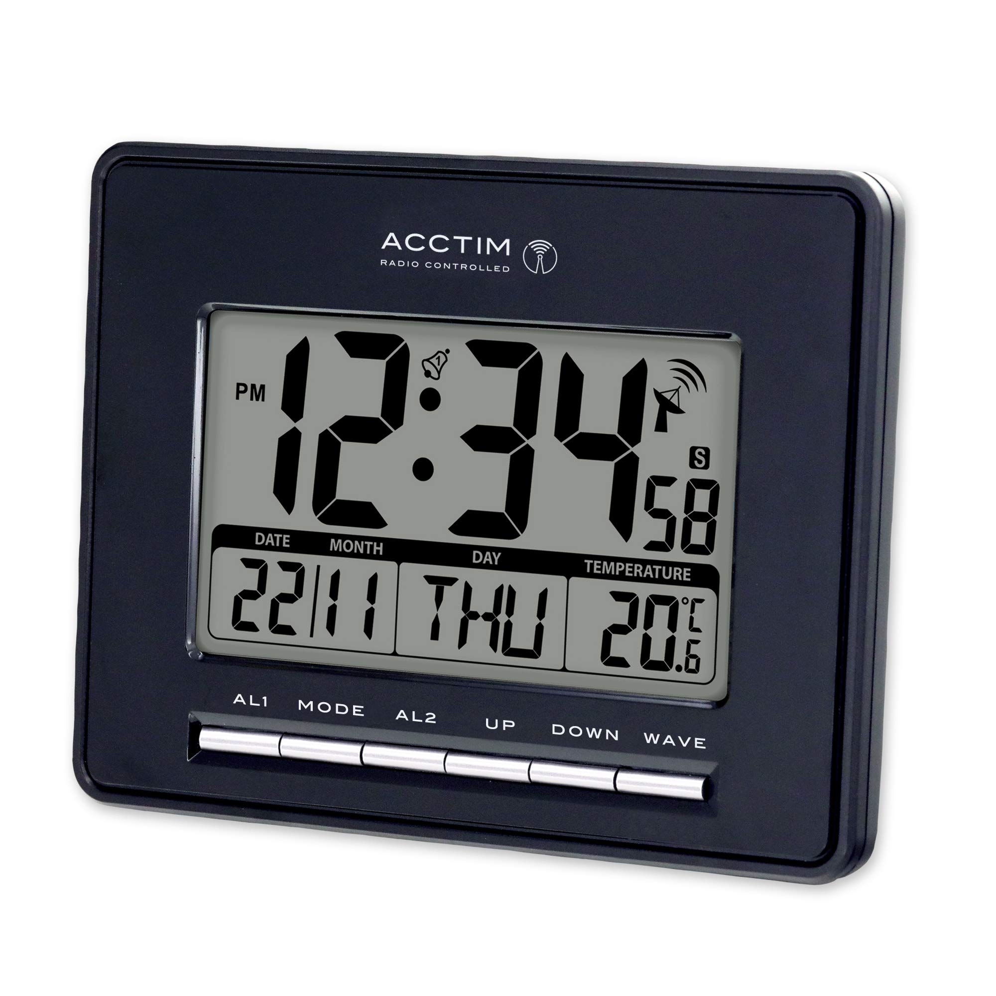 Acctim Infinity 71953 Radio Controlled LCD Alarm Clock in Black ...