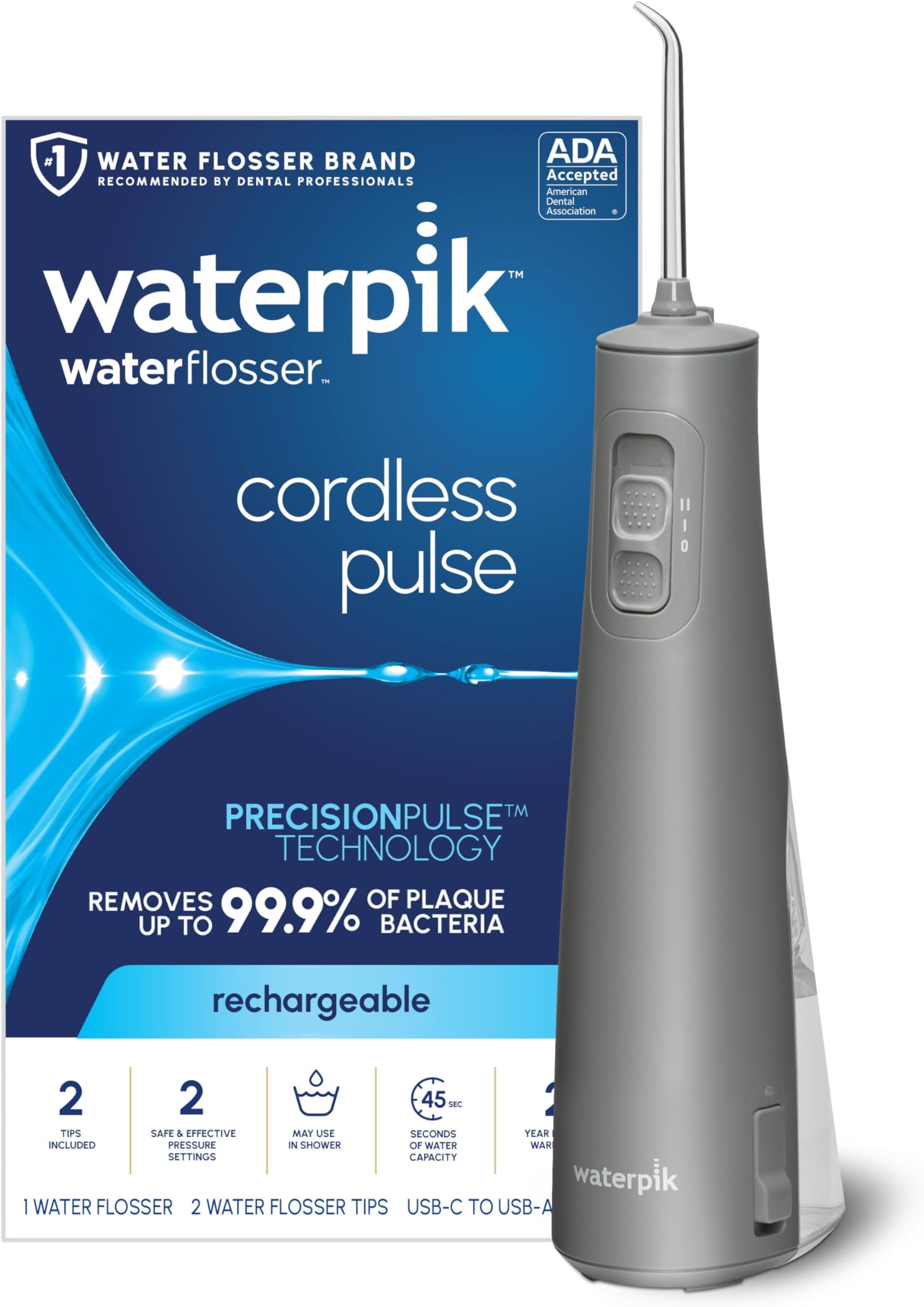 Amazon.com: Waterpik Cordless Pulse Rechargeable Portable Water Flosser ...