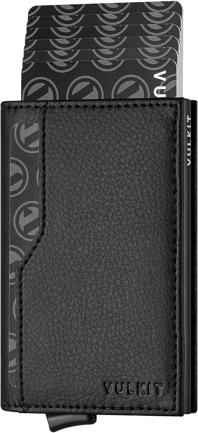 VULKIT Minimalist Wallet with ID Window & EDC Pocket Pop Up Card Holder ...